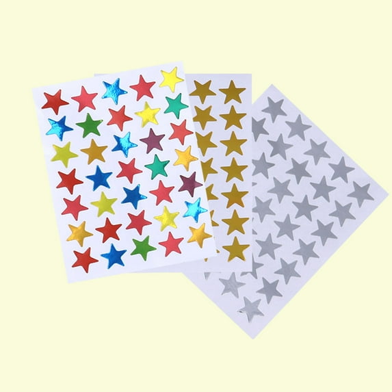 M'lis 30 Sheets Star Stickers, Gold Silver Colorful, Self-adhesive ...