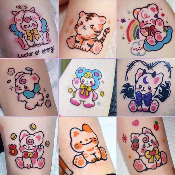 30 Sheets Cute Little Animals Patch Sticker Waterproof Long Lasting Arm ...