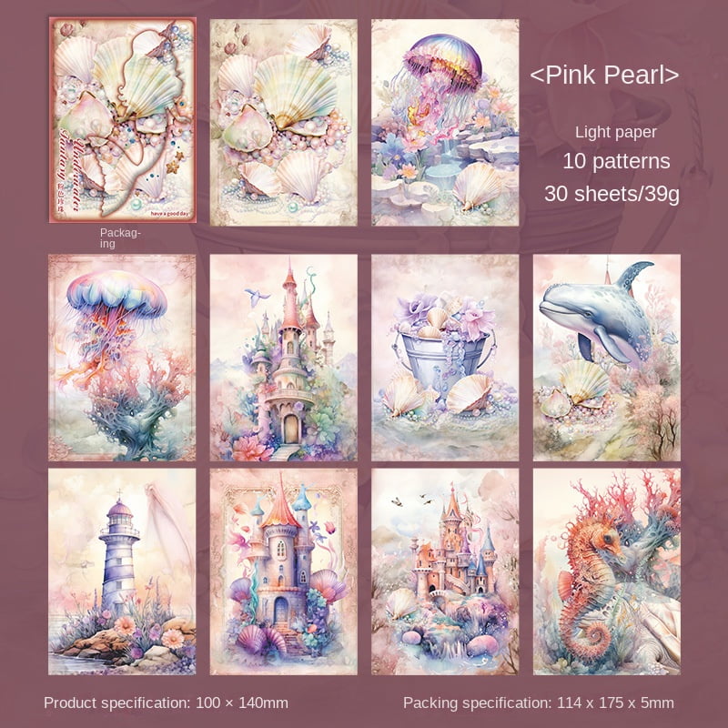 30 Sheets Enchanting Mermaid Theme Scrapbook Paper - Underwater Fantasy ...