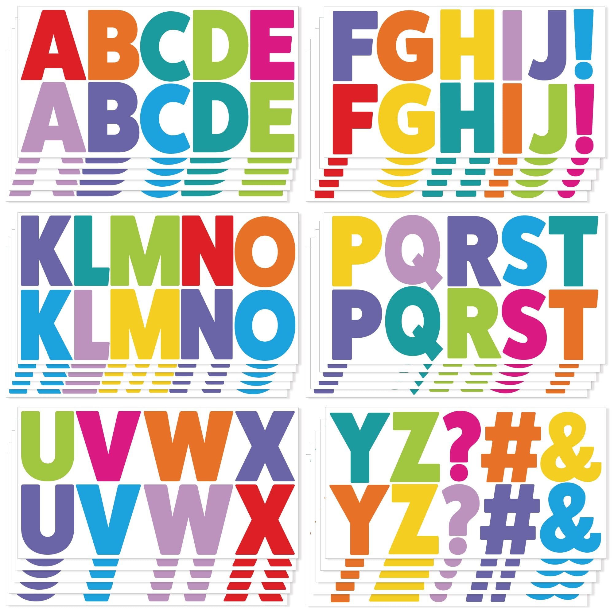 30 Sheets Letter Stickers 300 Pcs Large Bulletin Board Letters Set for ...