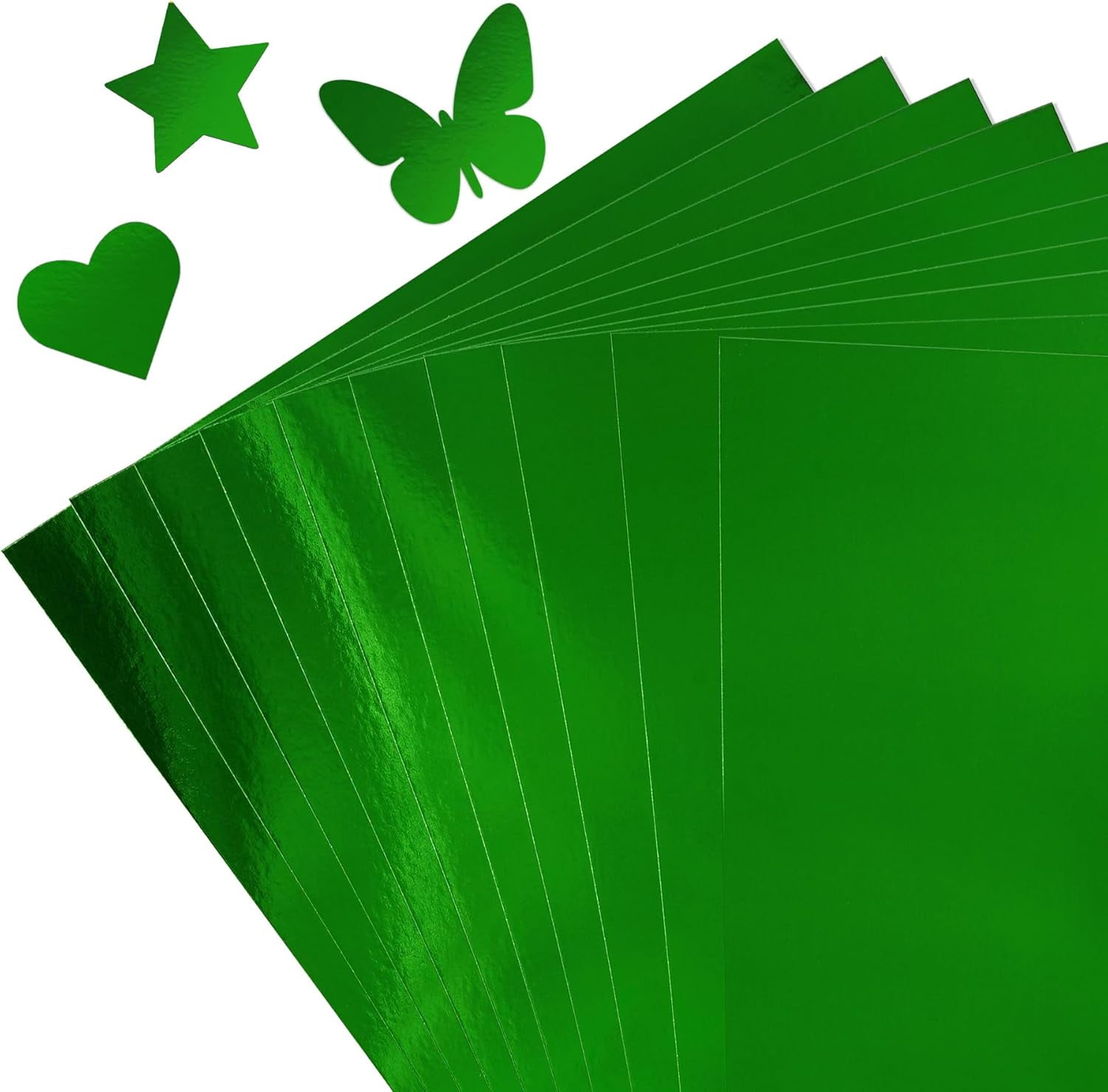 30 Sheets Metallic Green Cardstock Paper - A4 Size (250gsm), Mirror ...