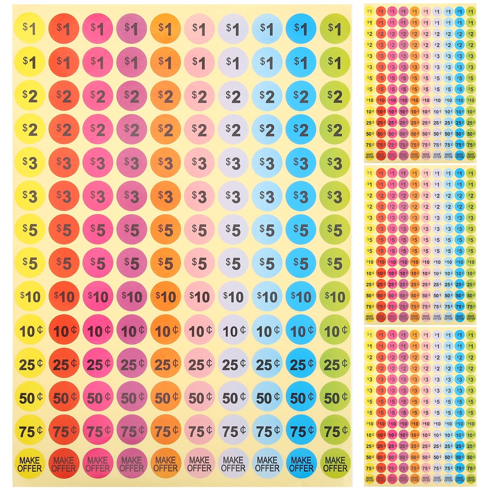 30 Sheets Pricing Label Stickers Numbers Tag Garage Sale Price Tags ...