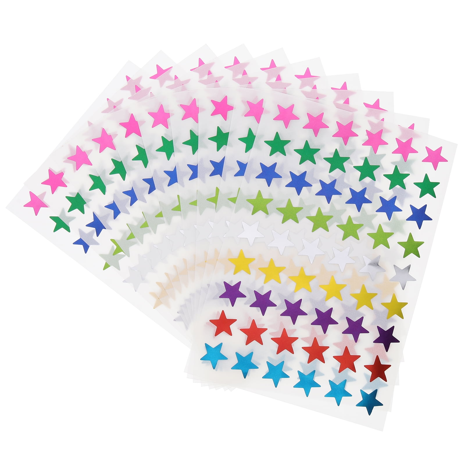 30 Sheets Foil Metallic Star Stickers Reward Puffy - Walmart.com