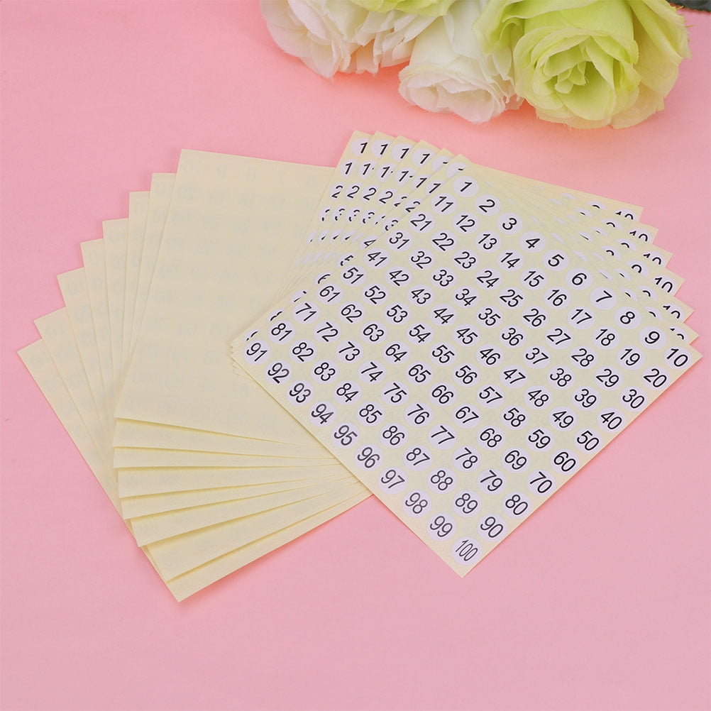 Vosarea 30 Sheets Number Stickers Labels Multi Supplies - Walmart.com