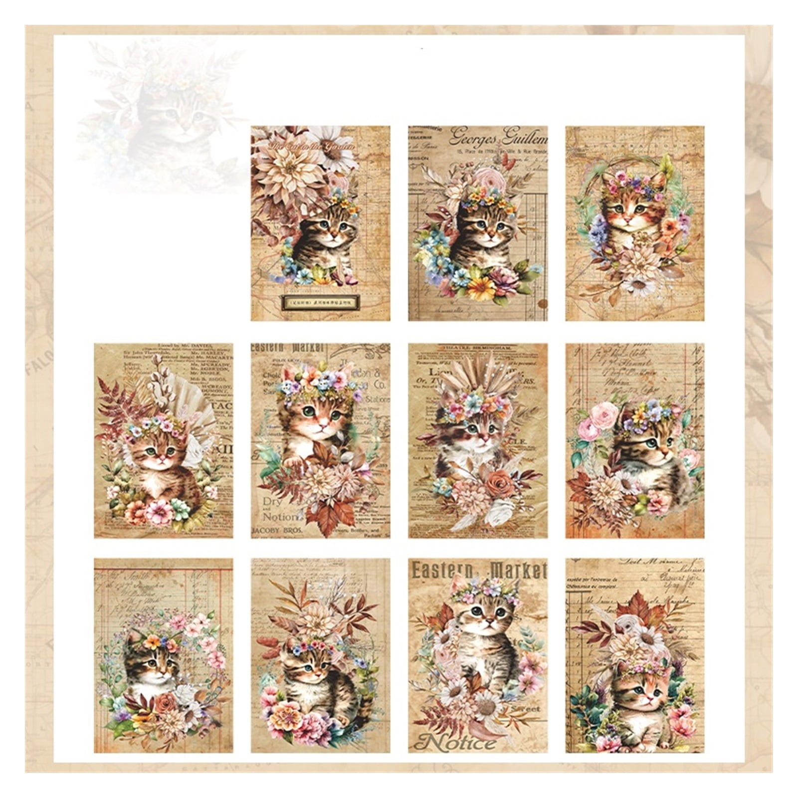 30 Sheets Scrapbook Paper Flower Theme Material Paper Decoration DIY ...