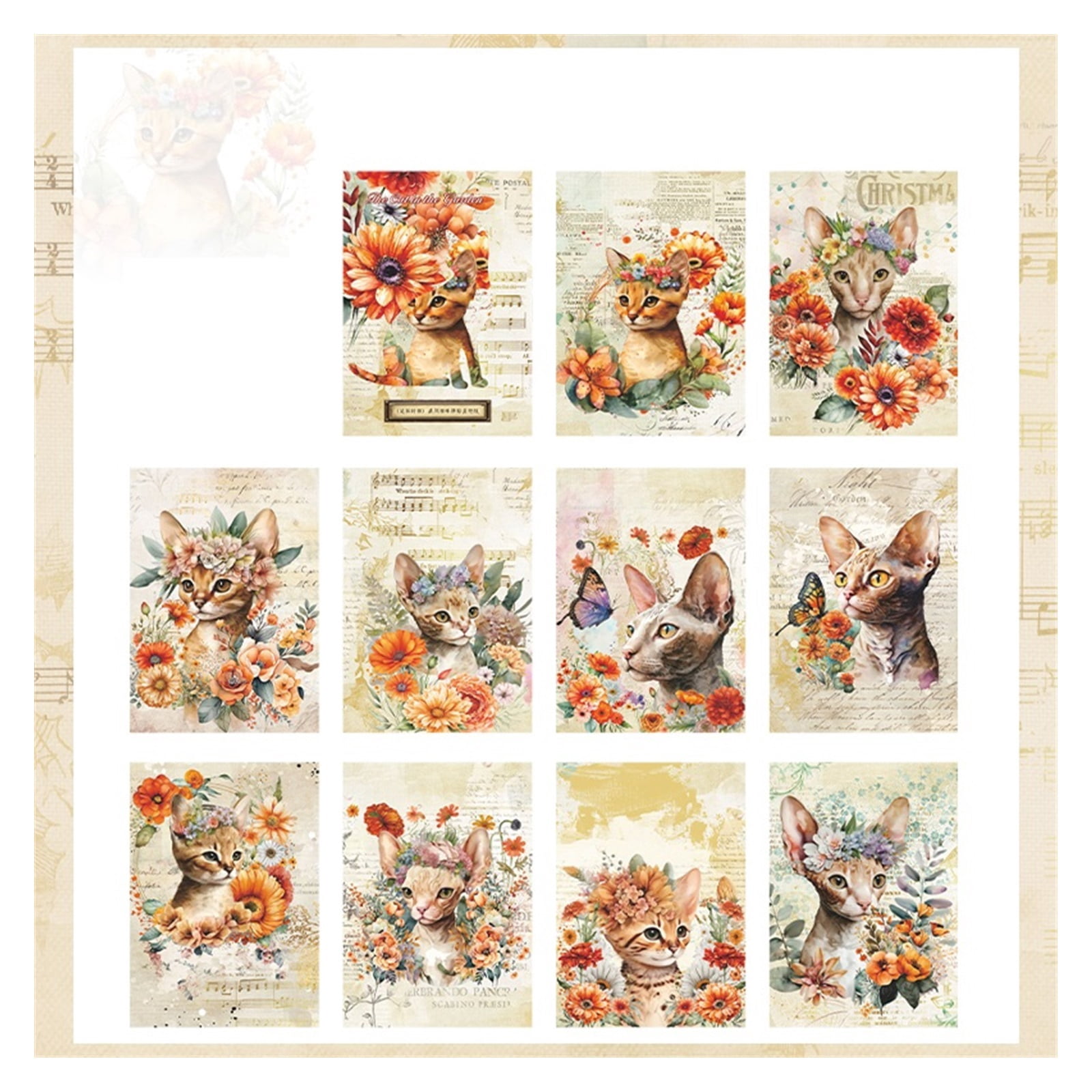 30 Sheets Scrapbook Paper Flower Theme Material Paper Decoration DIY ...