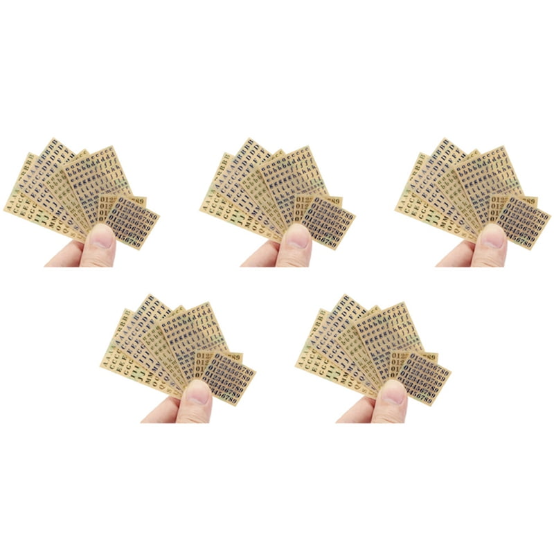 30 Sheets Small 0.12 Inch Alphabet Number Stickers Glitter Alloy Self ...