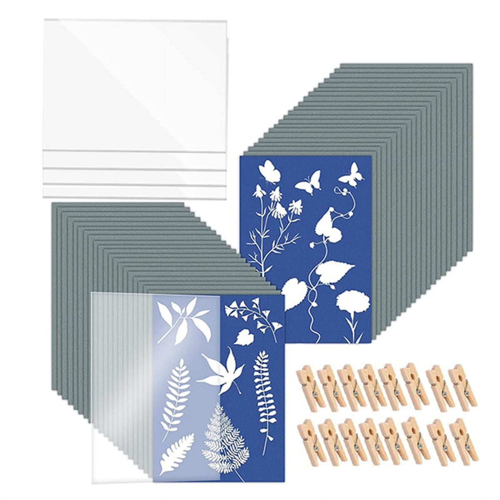 30 Sheets Sun Print Paper A5 Solar Drawing Paper Nature Printing Paper ...