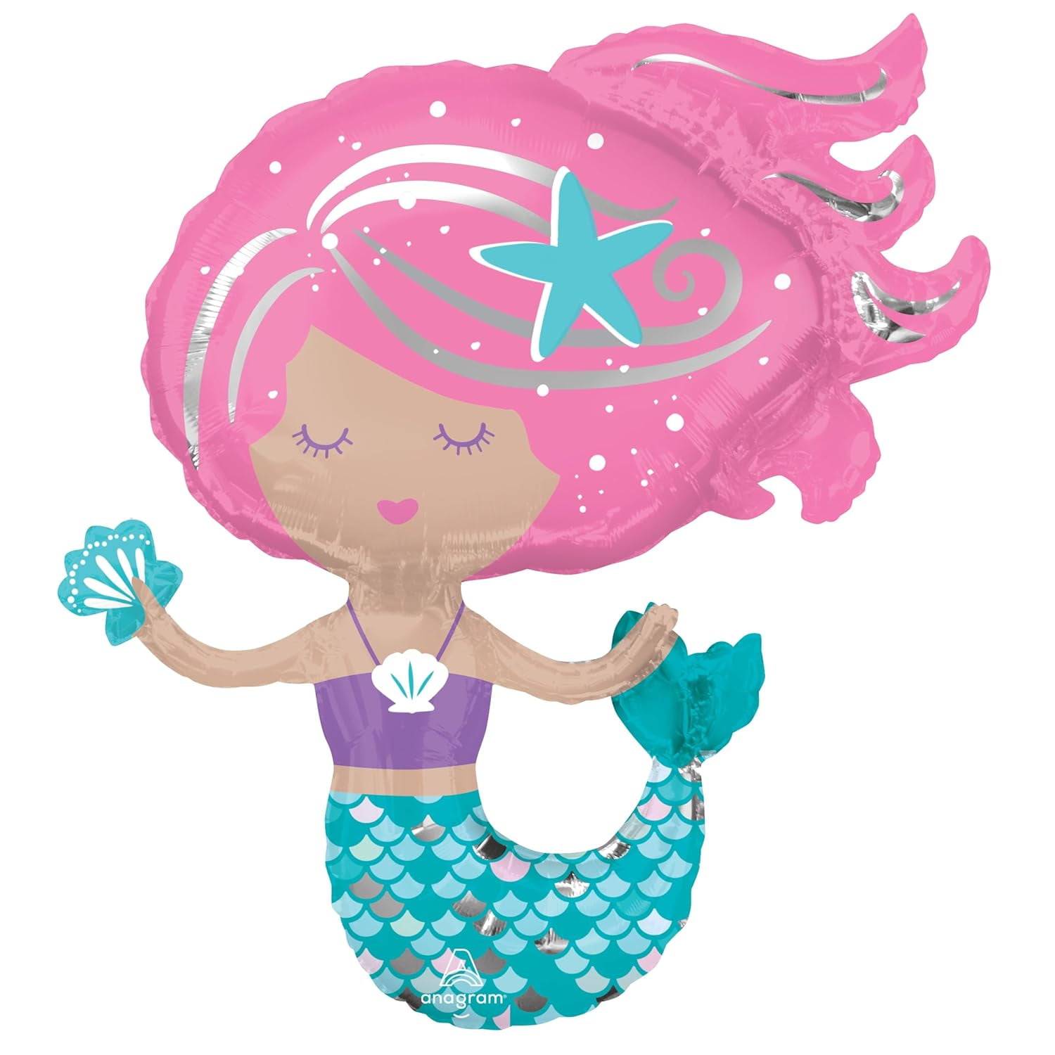 30" Shimmering Mermaid Mylar Foil Balloon Birthday Party Decoration ...