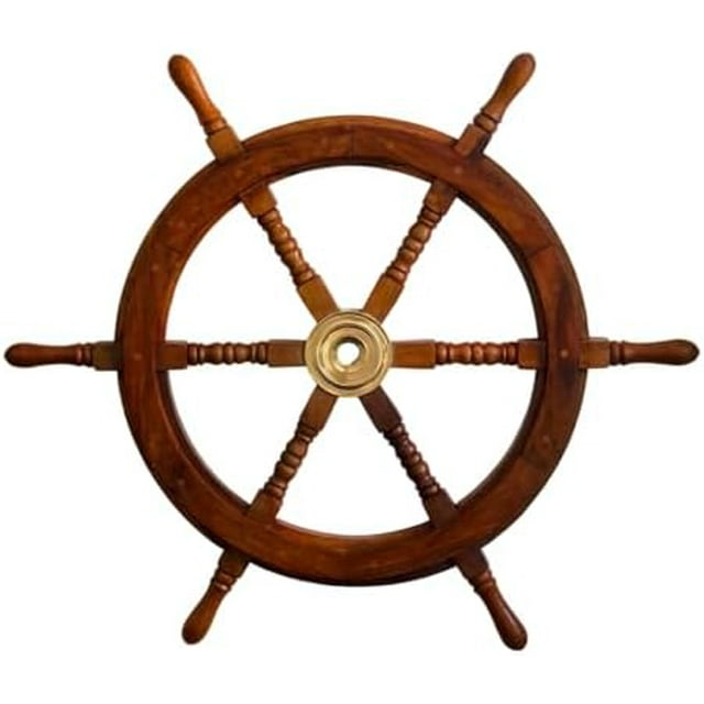 30" Ship Wheel Wooden: Pirate Boat Nautical Fishing Sailor's Ship Wheel ...
