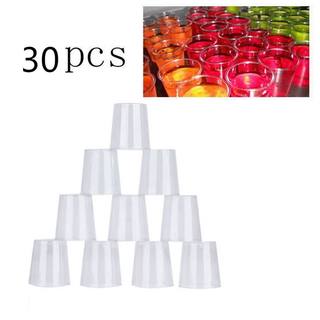 30 Shot Glasses, 1oz Clear Disposable Hard Cups, Mini Cups Great ...