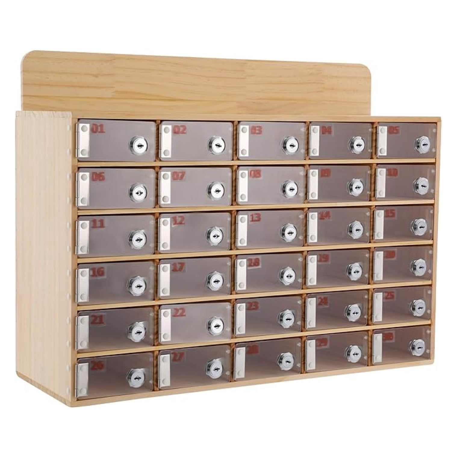 30 Slots Cell Phone Locker Box for Classroom, Pocket Chart Cell Phones ...