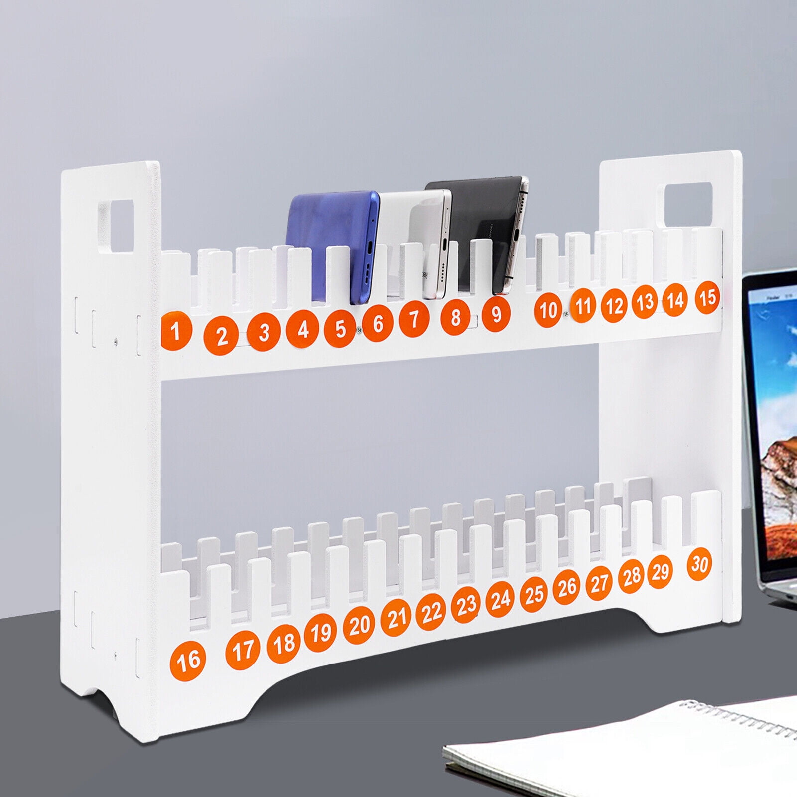 30 Slots Cell Phone Storage Cabinet Desktop/Wall-Mounted for School ...
