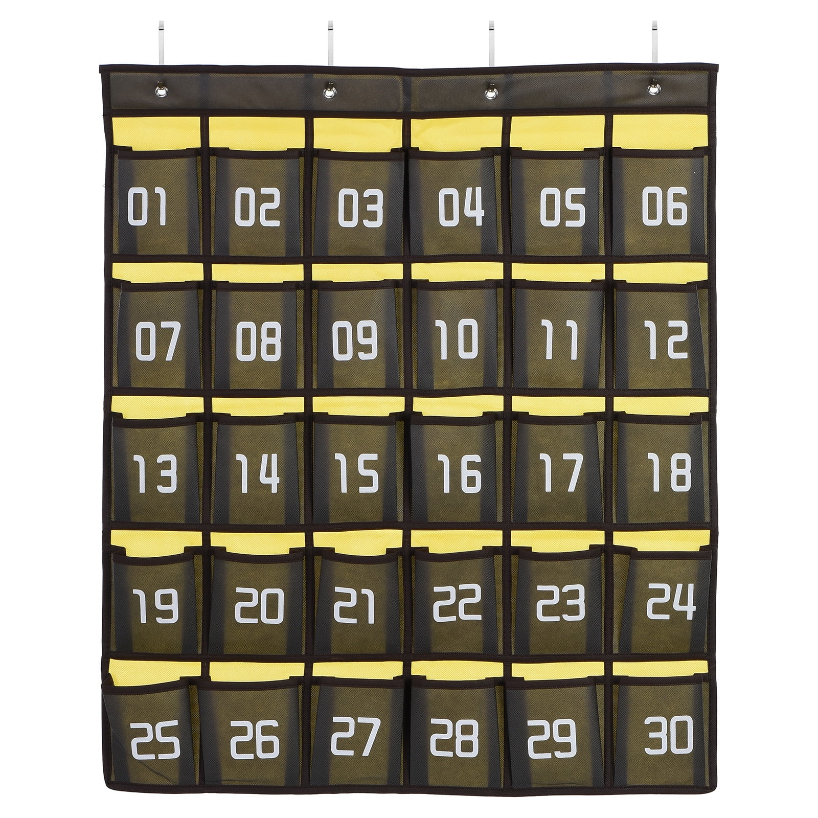 30 Slots Pocket Chart for Classroom,1pcs Numbered Hanging Organizer for ...