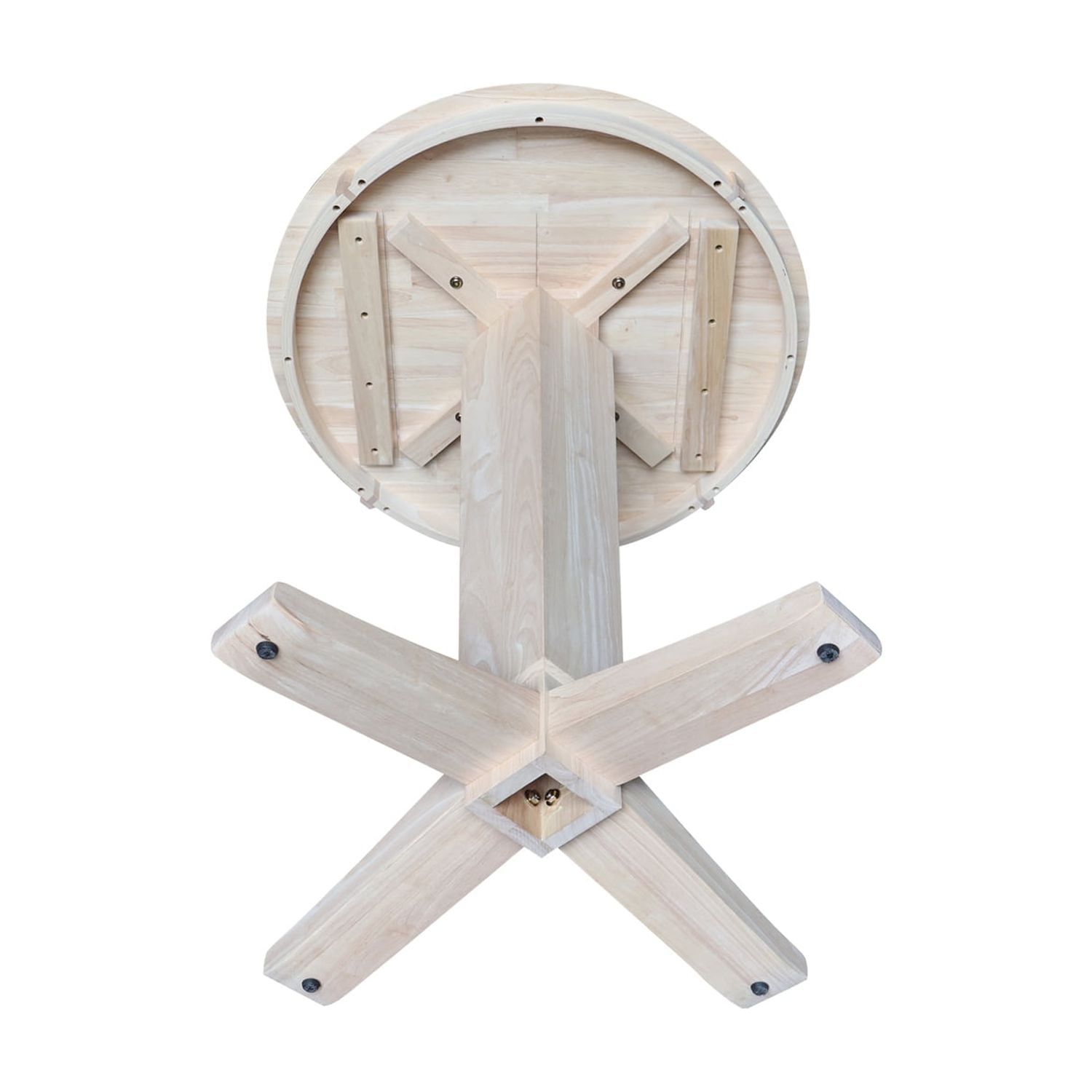 30" Solid Wood Round Top Counter Height Dining Table with 2 Stools in ...