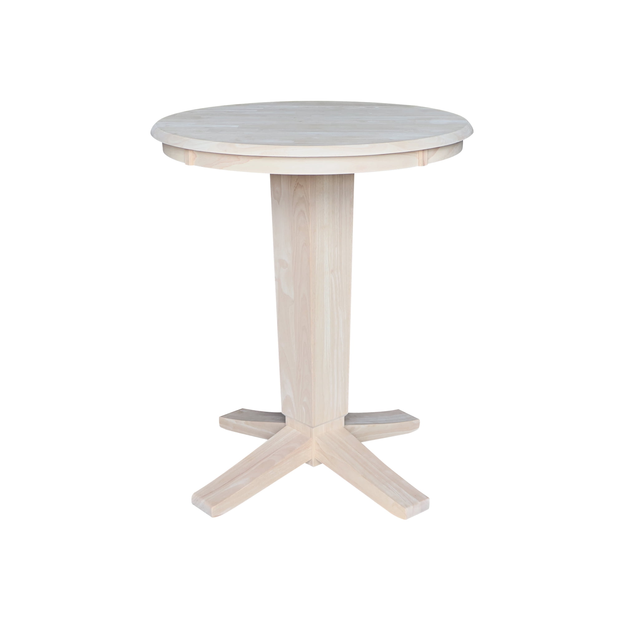 30" Solid Wood Round Top Counter Height Pedestal Dining Table in ...