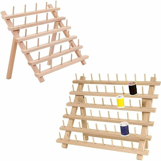 30 Spool +60 Spool Thread Holder Rack, Spool Wooden Thread Rack Holder ...