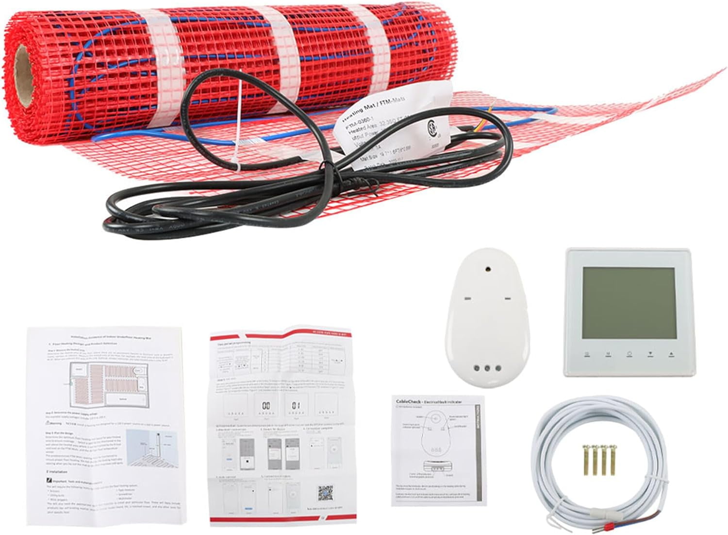 30 Sqft Electric In-Floor Heated Warm System 120V Floor Heat Mat Kit ...