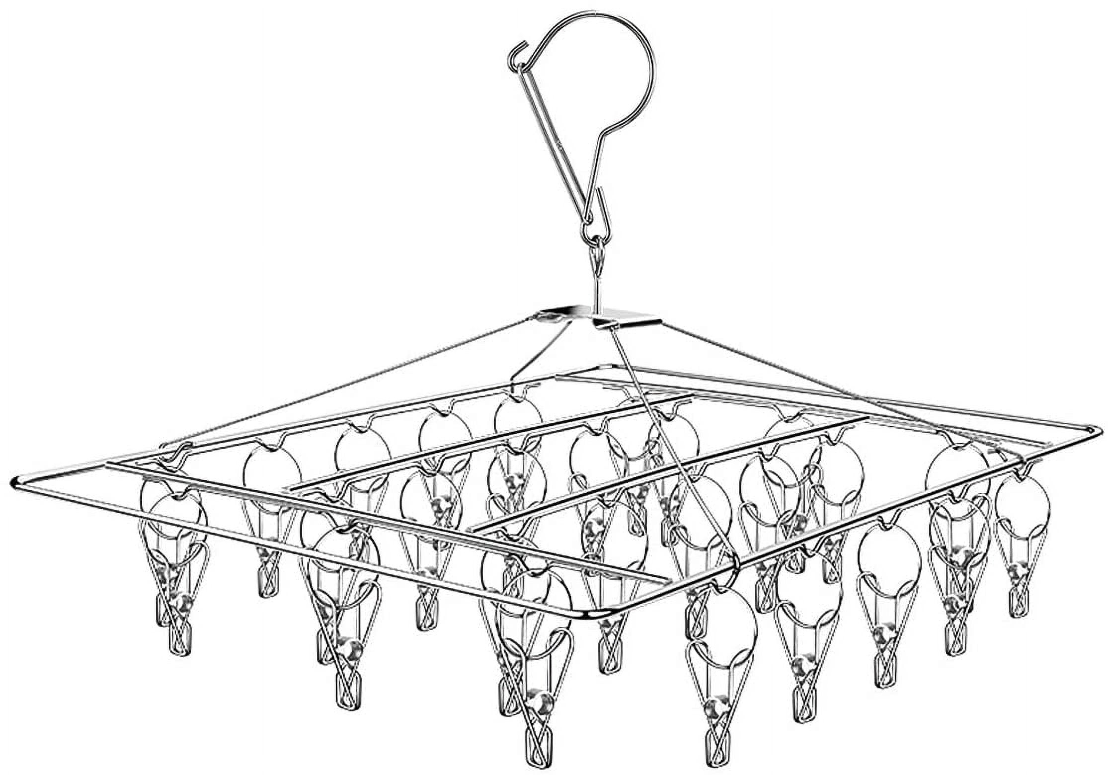 30 Stainless Steel Clothes Pegs Drying Rack Sock Clips Baby Underwear ...