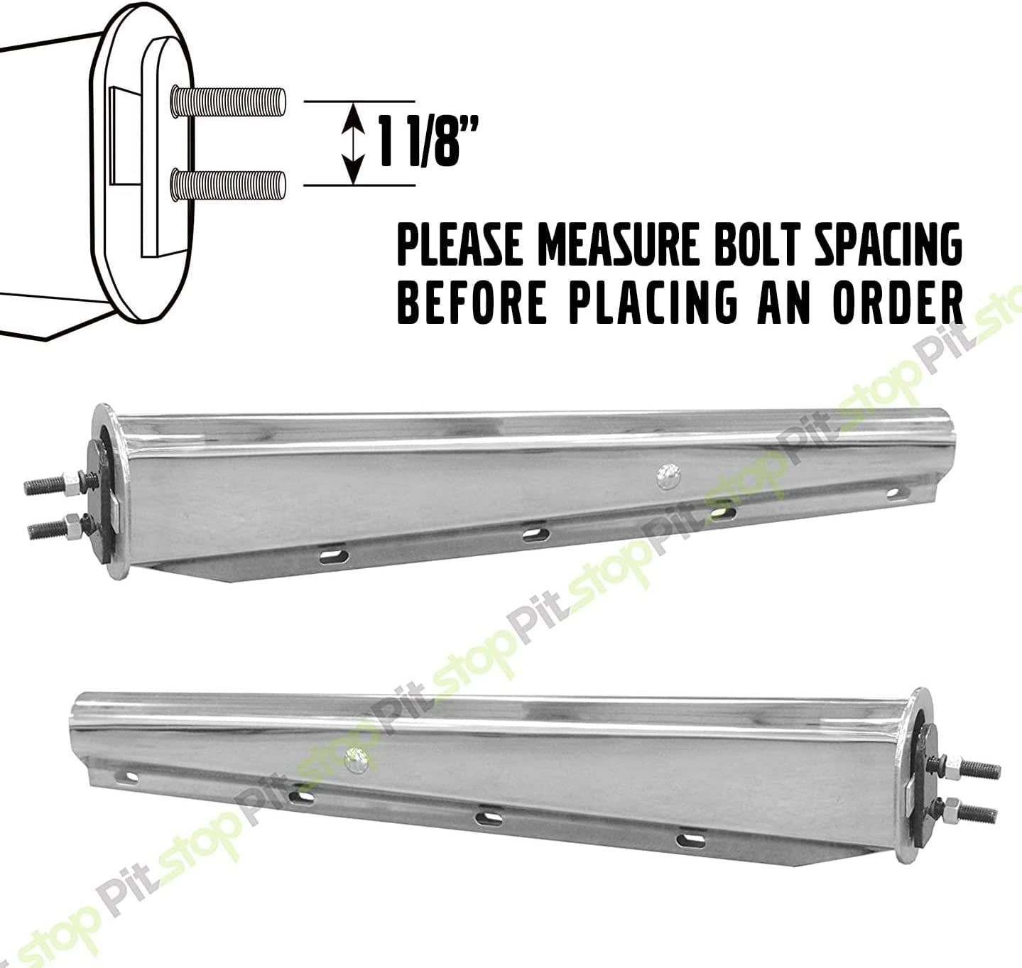 30" Stainless Steel Straight Mud Flap Hanger 1 1/8" Bolt Semi Truck ...