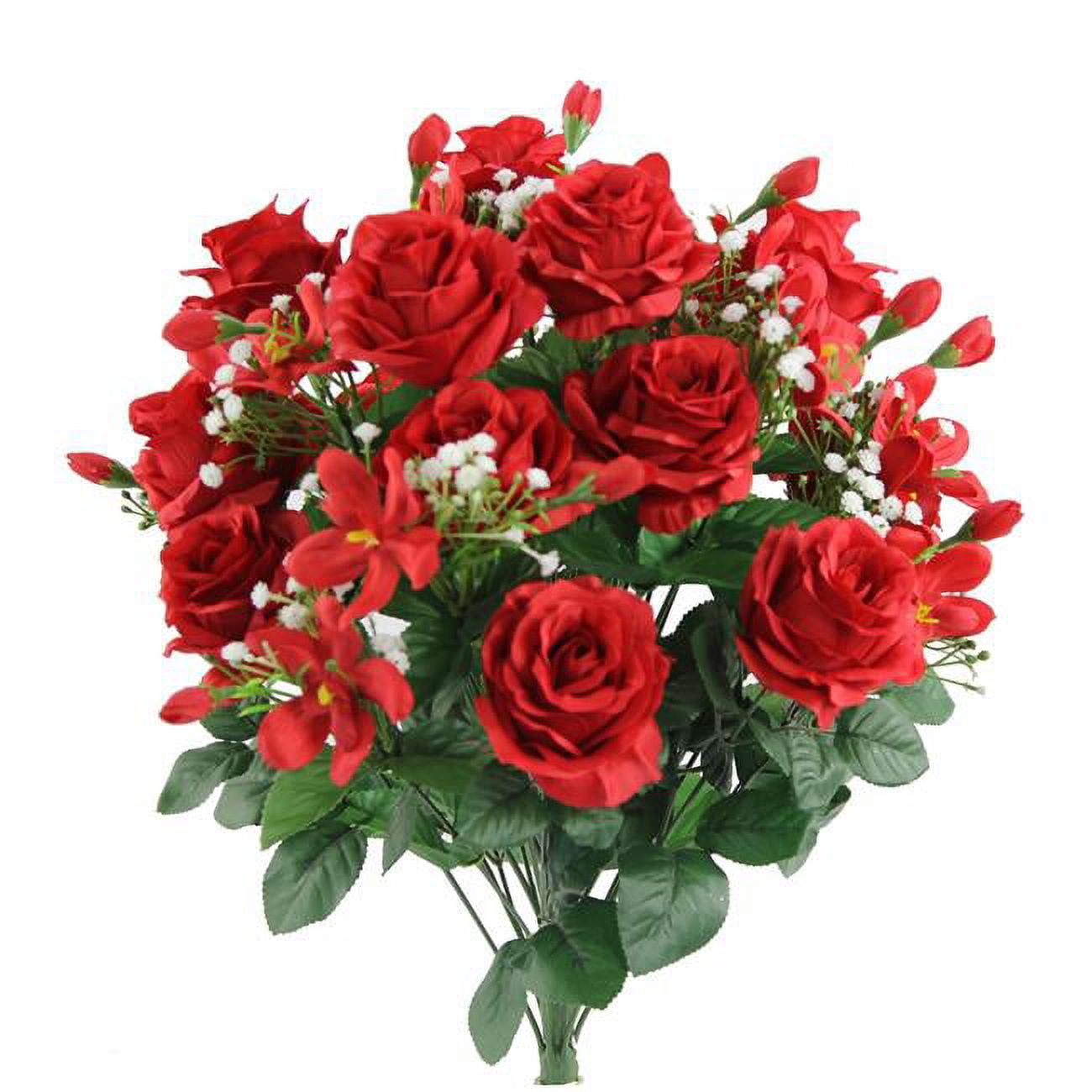 30 Stems Faux Rose Buds Filler Mixed Flower Bush, Red - Walmart.com