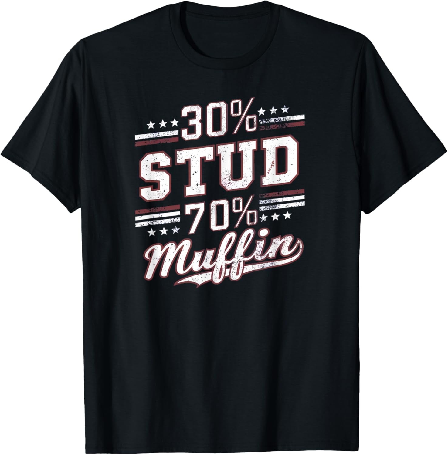 30% Stud 70% Muffin Vintage Retro Funny Joke Sarcasm T-Shirt - Walmart.com
