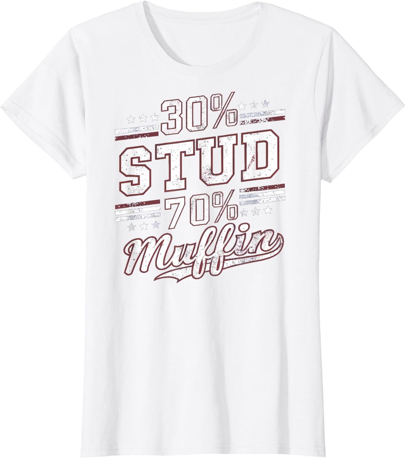 30% Stud 70% Muffin Vintage Retro Funny Joke Sarcasm T-Shirt - Walmart.com