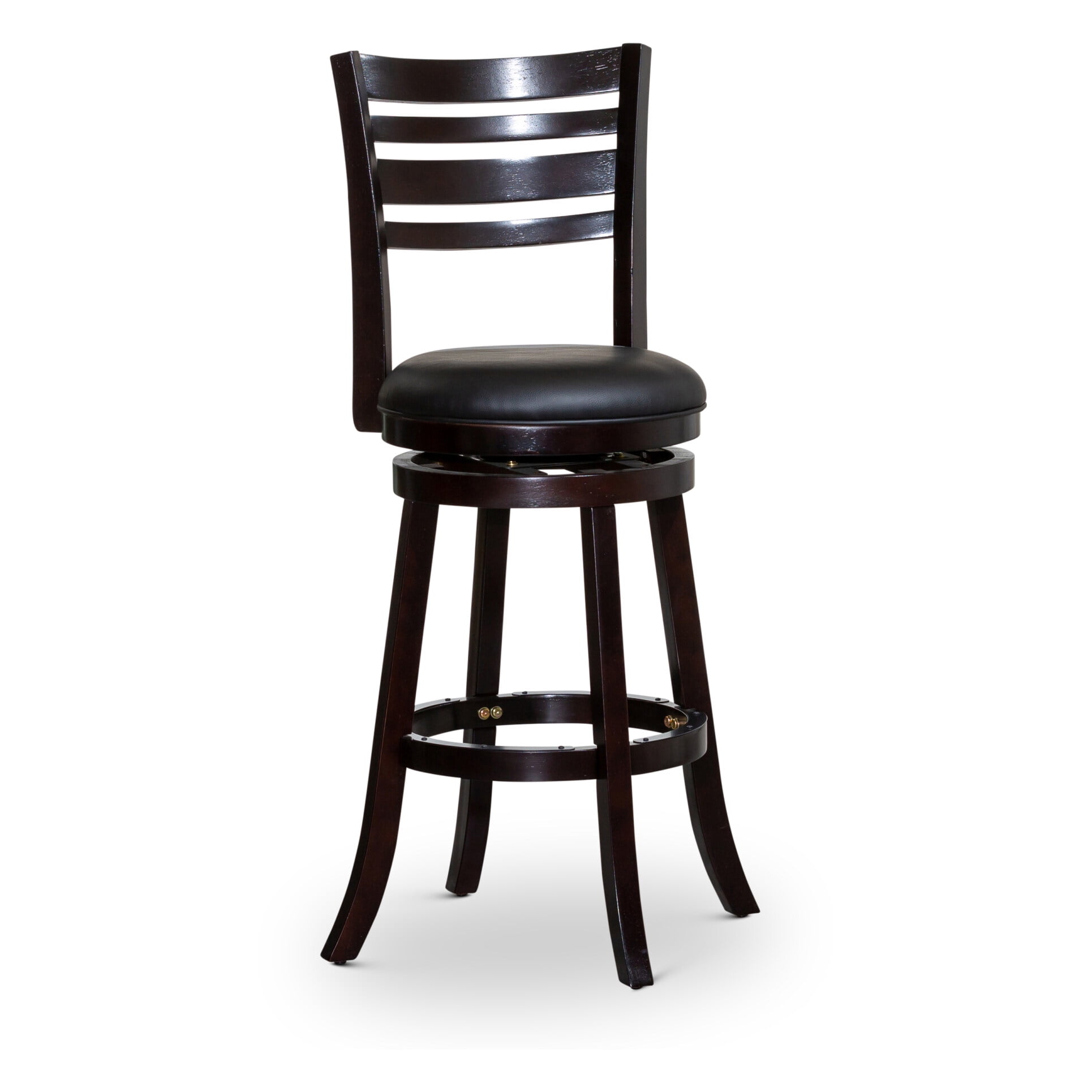 30" Swivel Bar Stool with Slat Back, Retro Barstool with Flared Legs ...