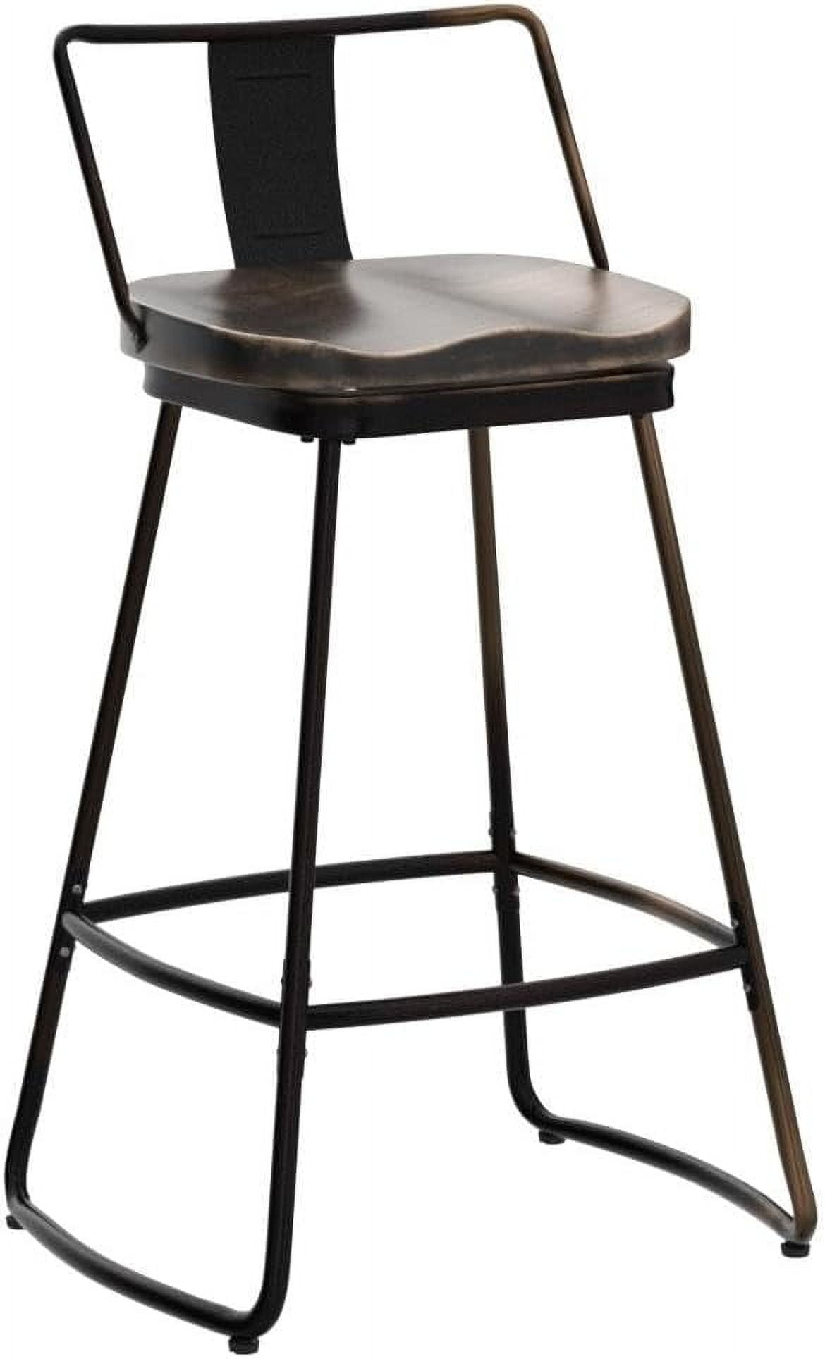 30" Swivel Metal Bar Stools Set of 2 Low Back Counter Height Bar Stools ...