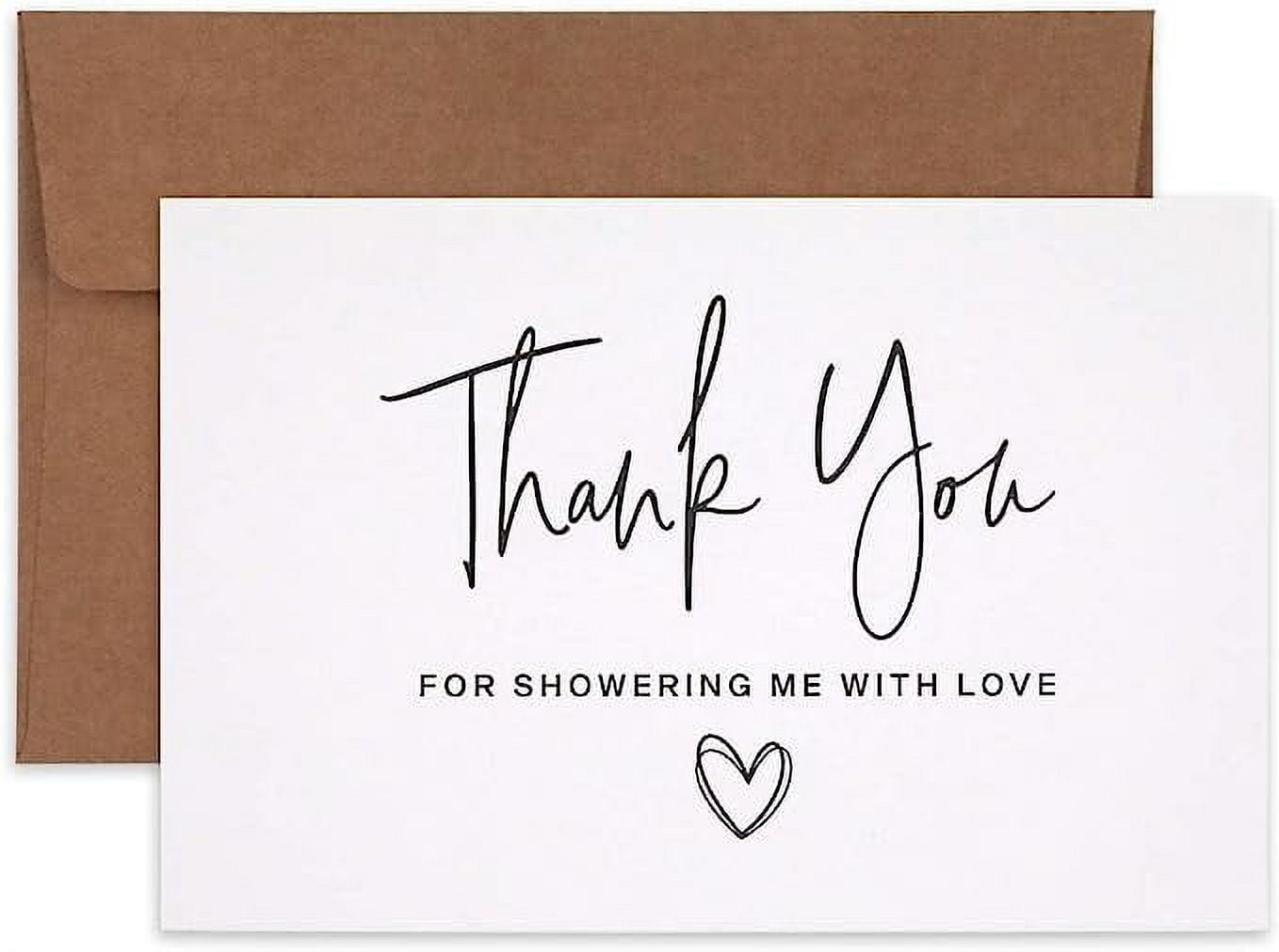 30 Thank You For Showering Me With Love Cards, Bridal Shower Thank You ...