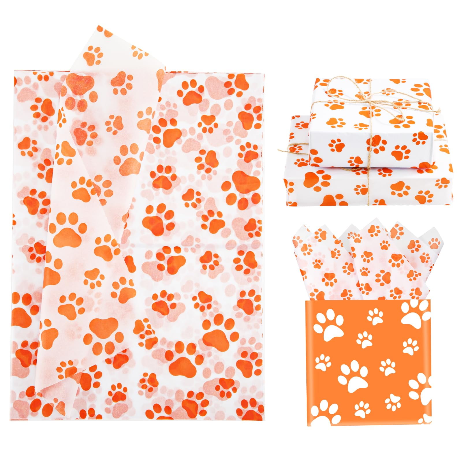 30 Tissue Paper Sheets, STF9 14x20 inch Dog Paw Tissue Paper Gift Wrap ...