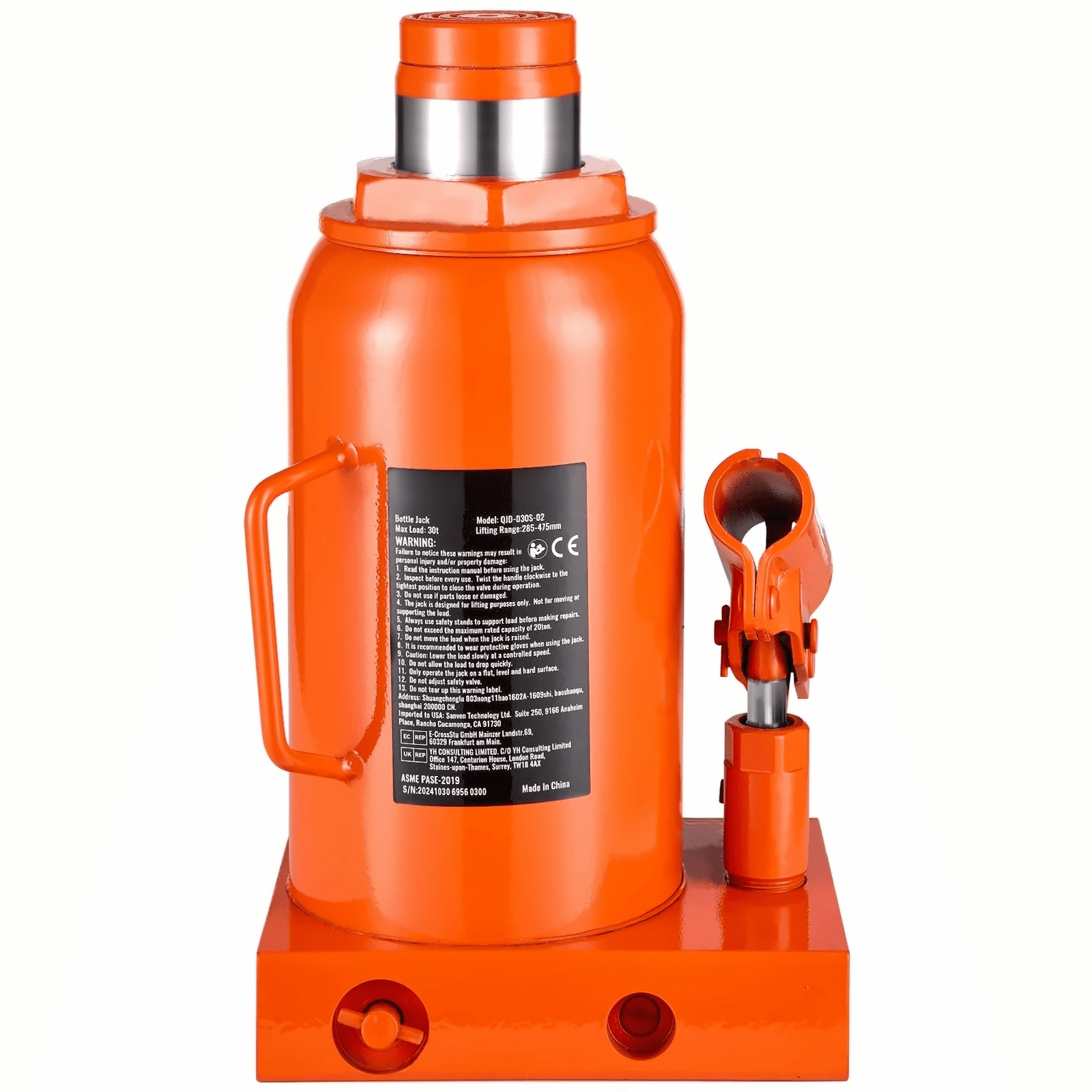 30 Ton Hydraulic Bottle Jack - Heavy Duty Car Lift Jack for Trucks ...