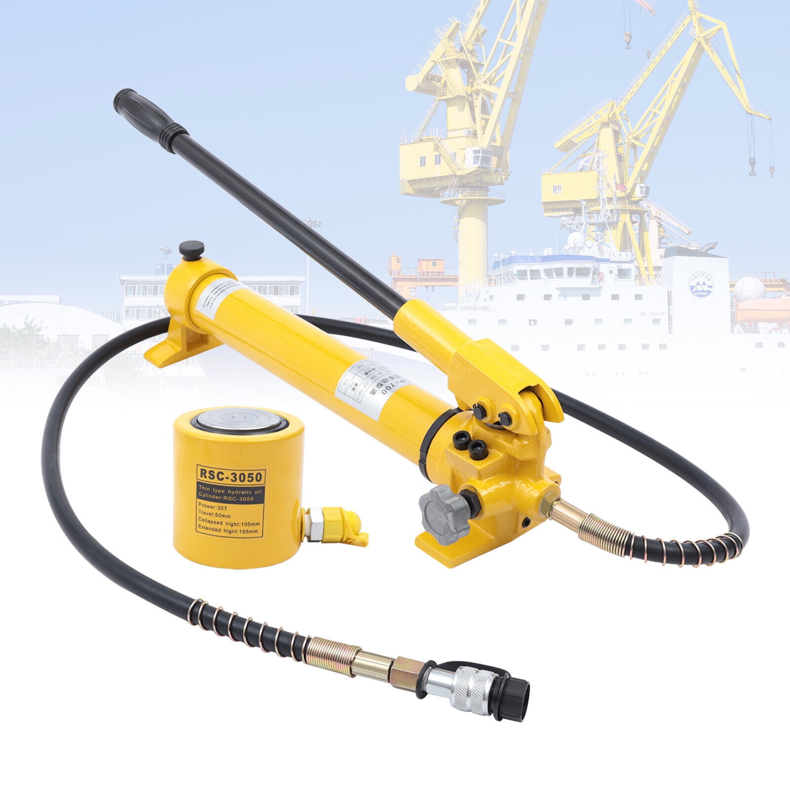 30 Ton Steel Hydraulic Jack Porta Power Lift Ram Auto Shop Tool Repair Kit WHand Pump