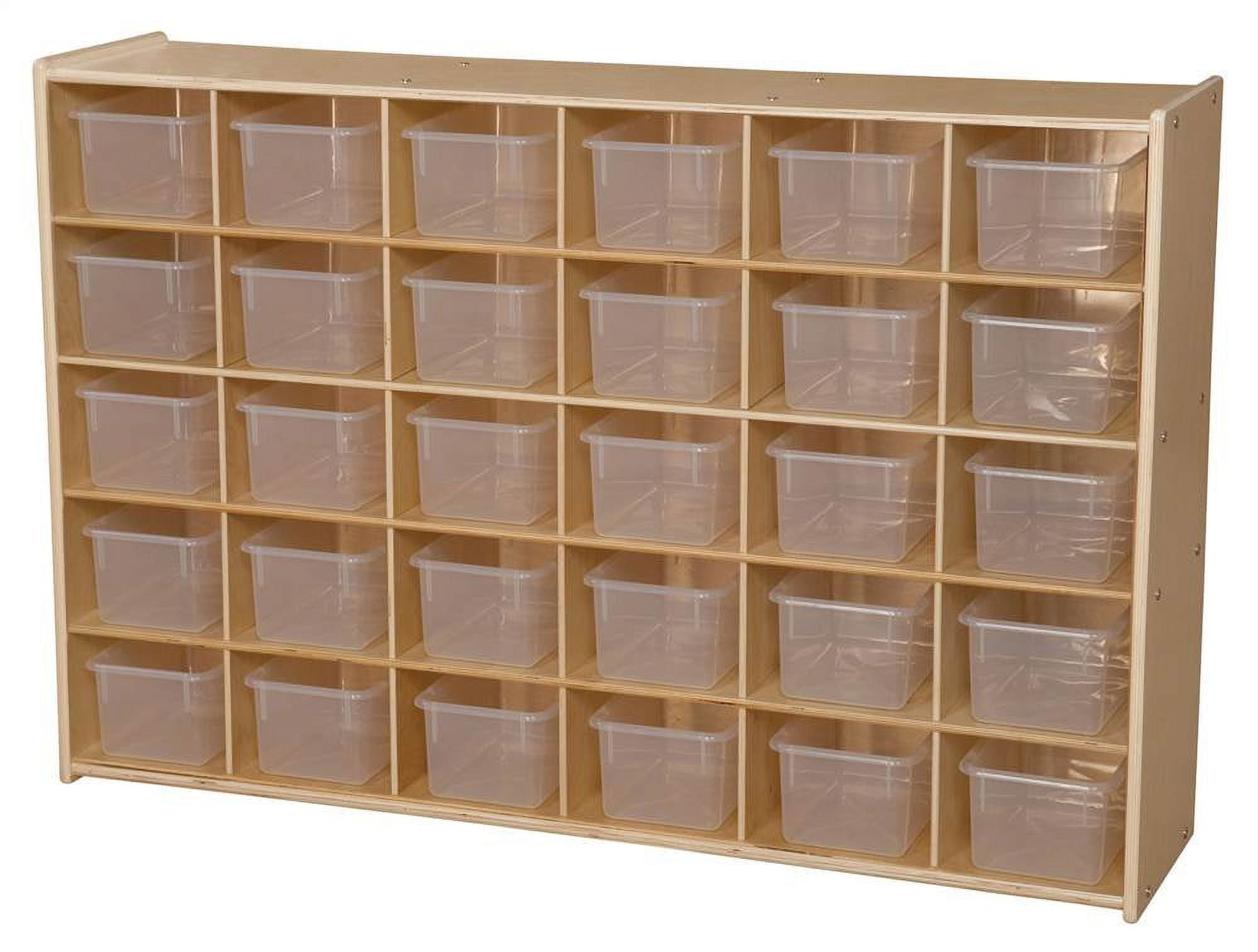 Wood Designs 30 Tray Storage with Clear Trays Assembled 12in.D x 33-7 ...