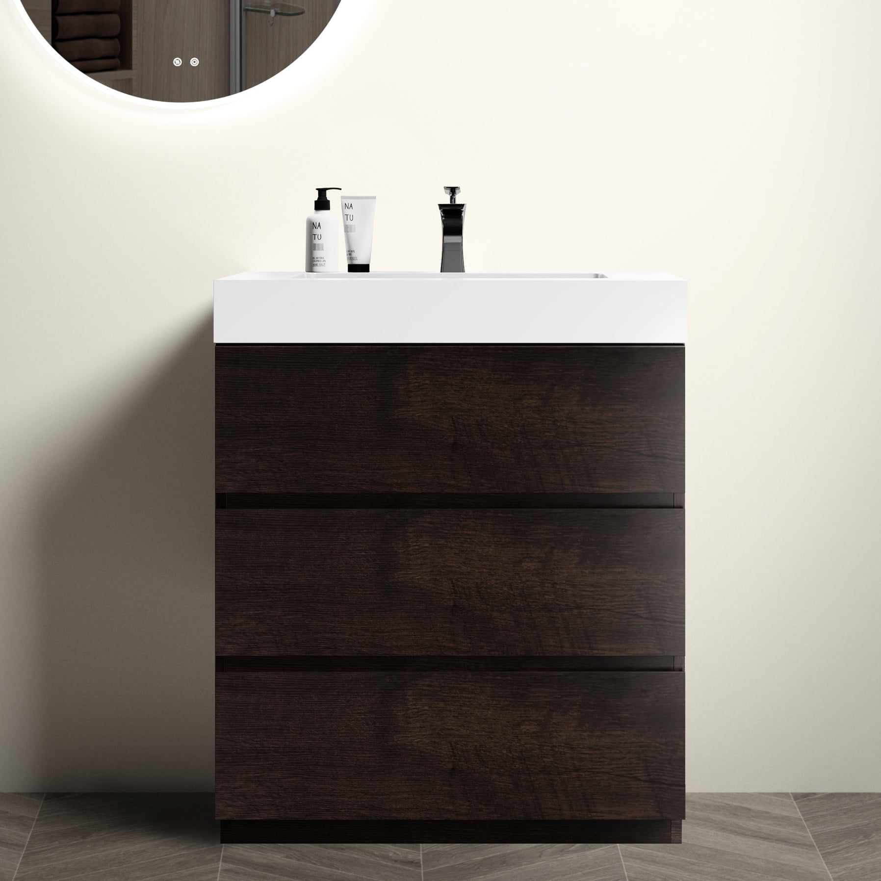 30" Vanity | Silent Drawer Glide | Minimalistic Look - Walmart.com