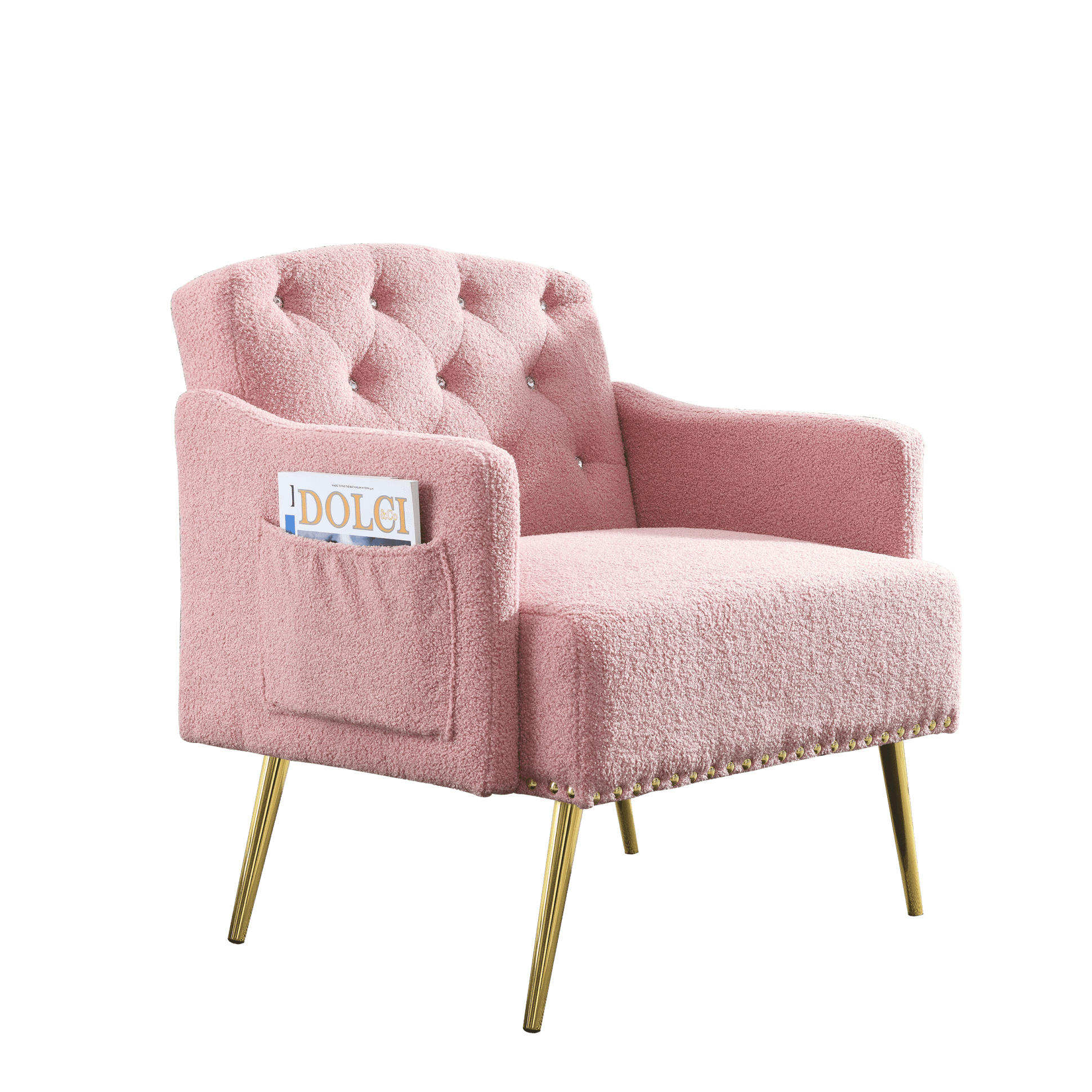 30"W Modern Chesterfield Tufted Upholstered Chair with Deep Buttons ...