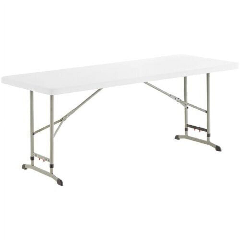 30''W x 72''D Granite White Plastic Folding Table with 29"-39 ...