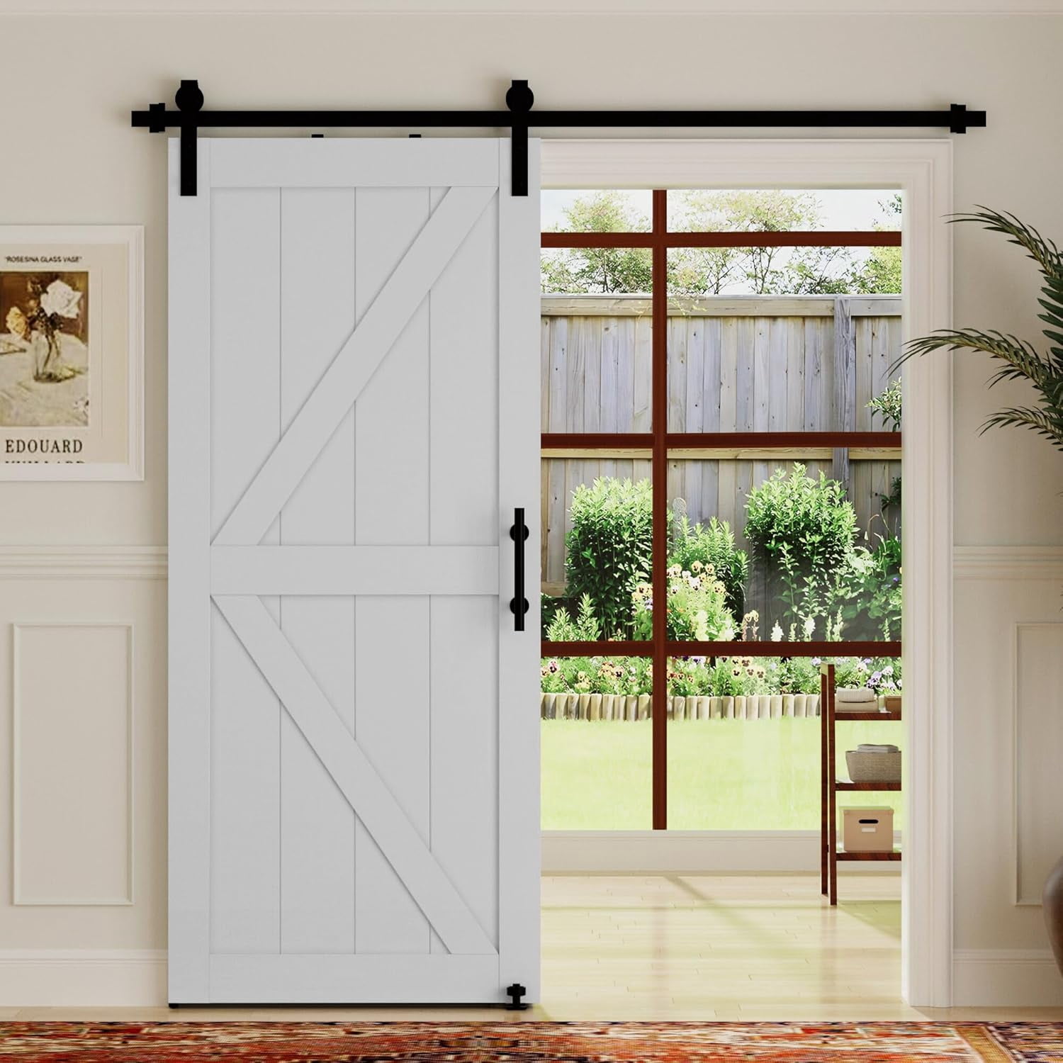 30" W x 84" H Barn Door with K-Design, Sliding Barn Door with Sliding ...