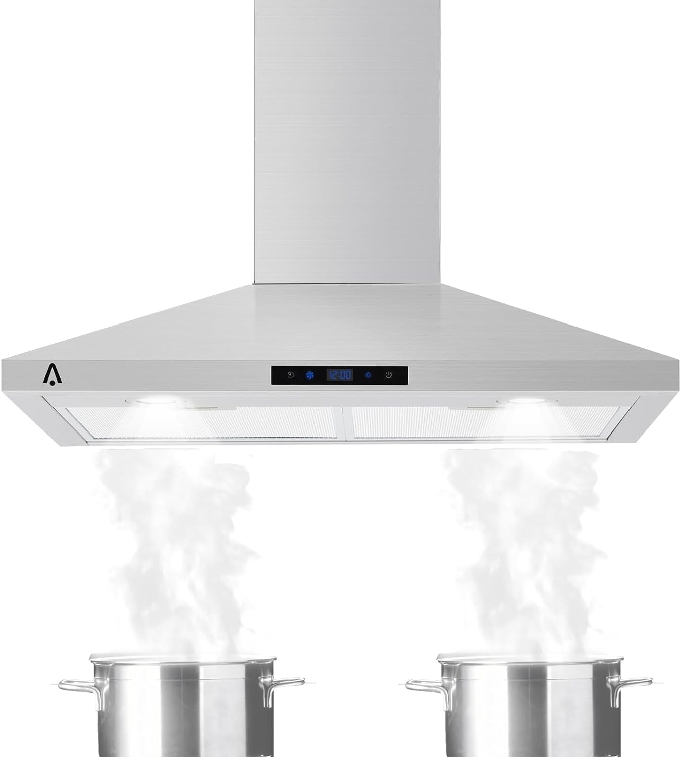 30" Wall Mount Range Hood, 265 CFM Stainless Steel Kitchen Range Hood ...