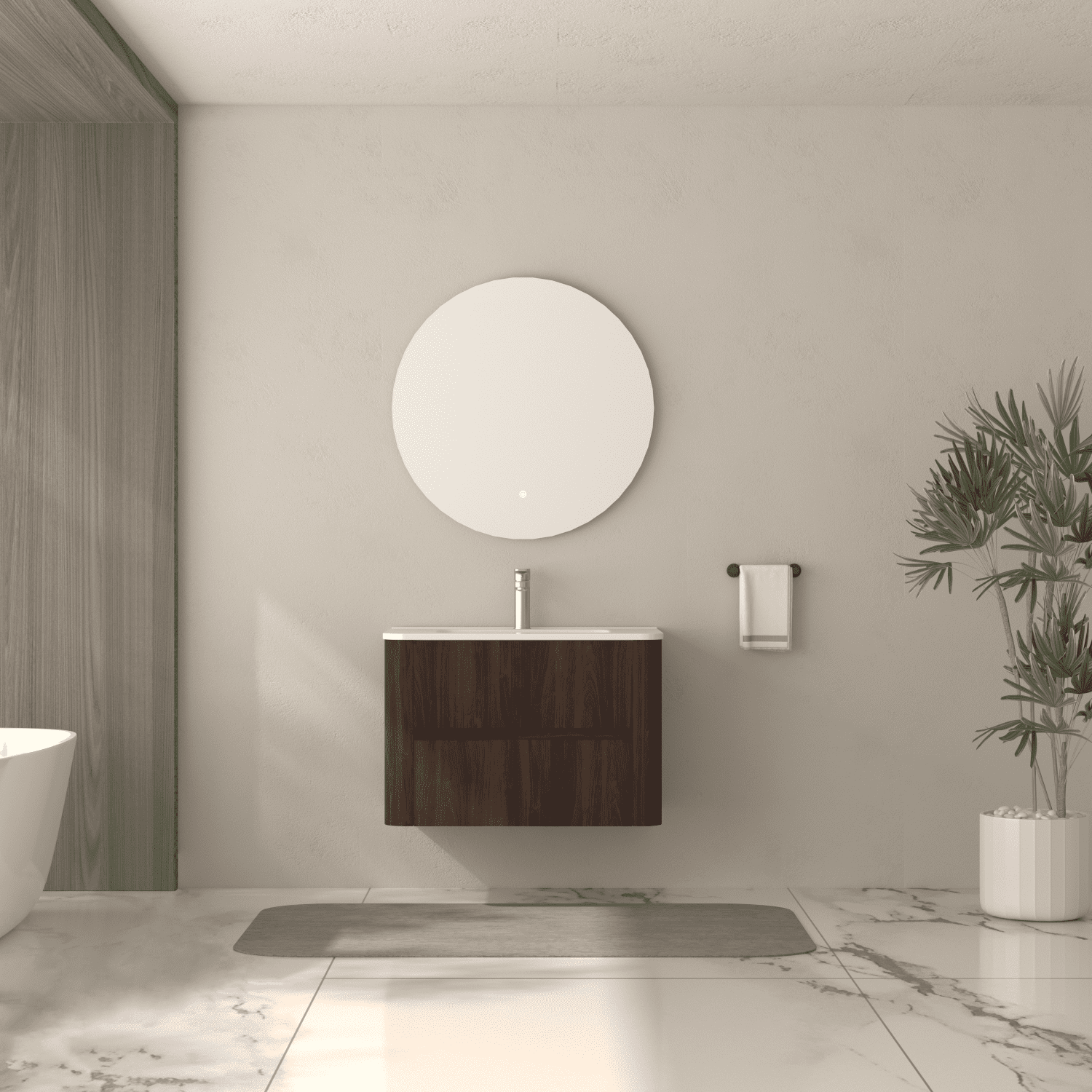 30" Wall Mounted Bathroom Vanity with Sink Floating Vanity Two Drawers ...