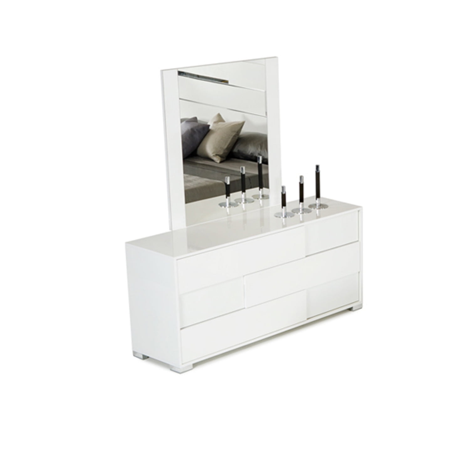 30" White MDF and Metal Dresser - Walmart.com