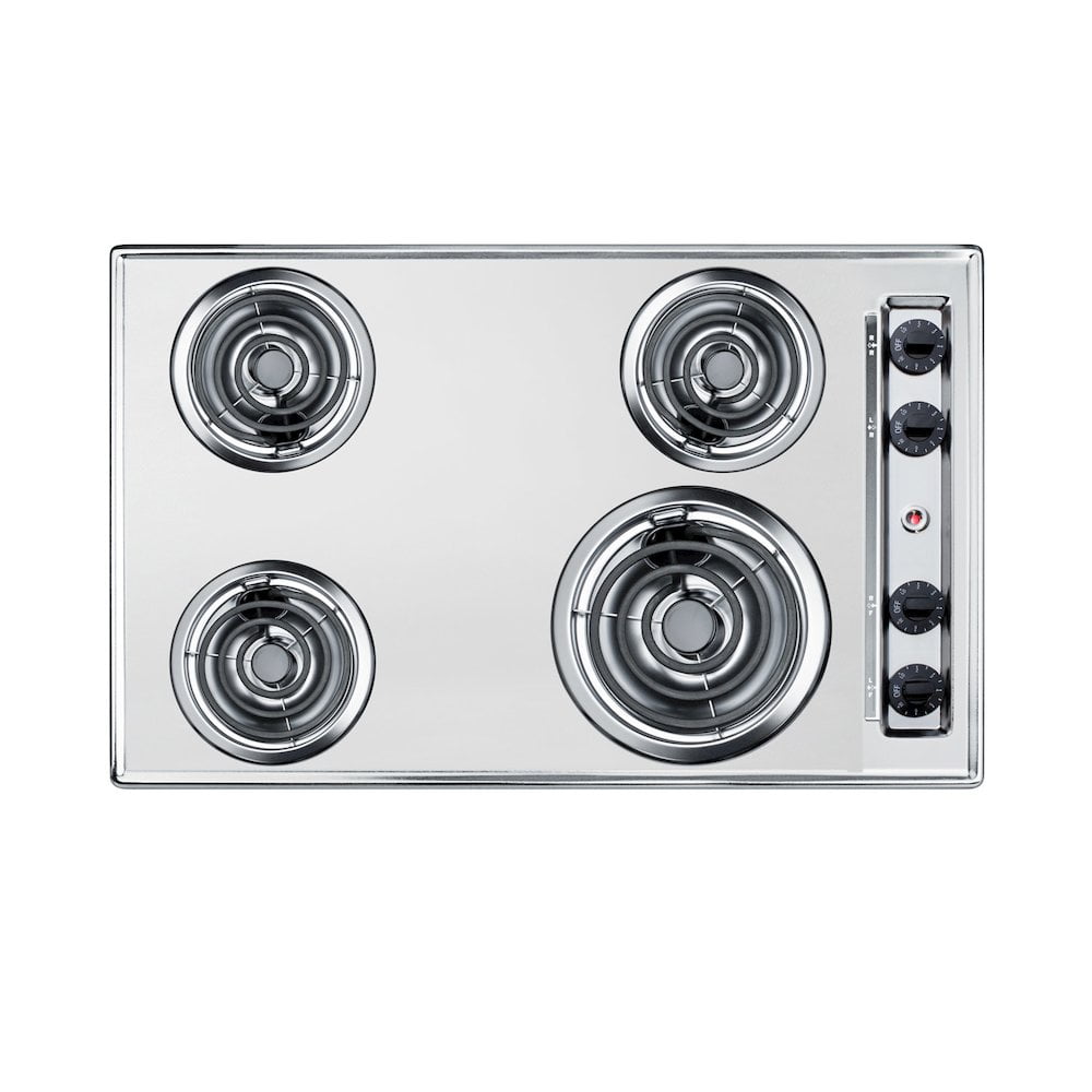 "30"" Wide 230V 4-Burner Electric Coil Cooktop With Safety Features ...