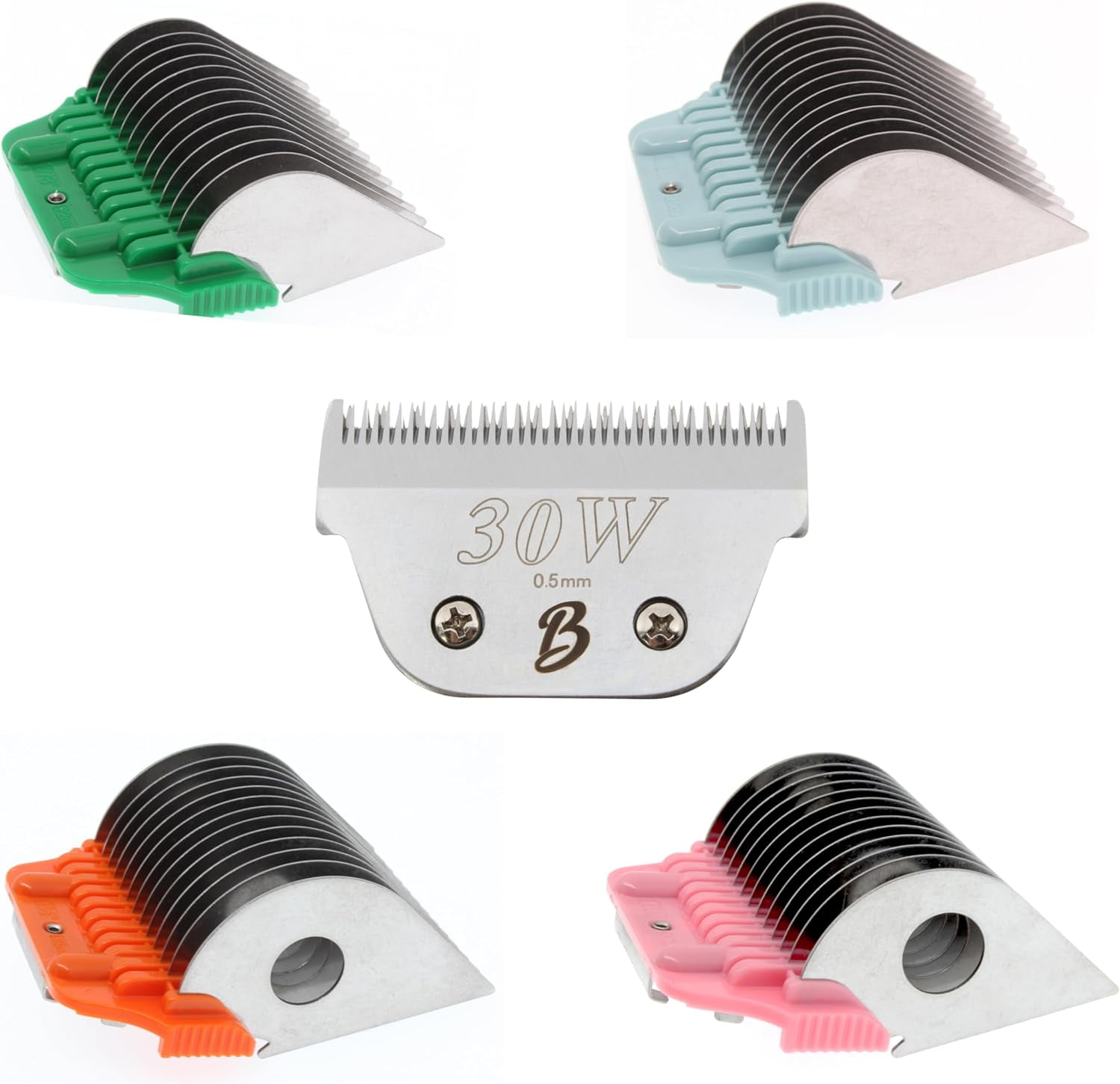 30 Wide Blade & 22mm 25mm 32mm 38mm Wide Clipper Guard Attachment Set ...