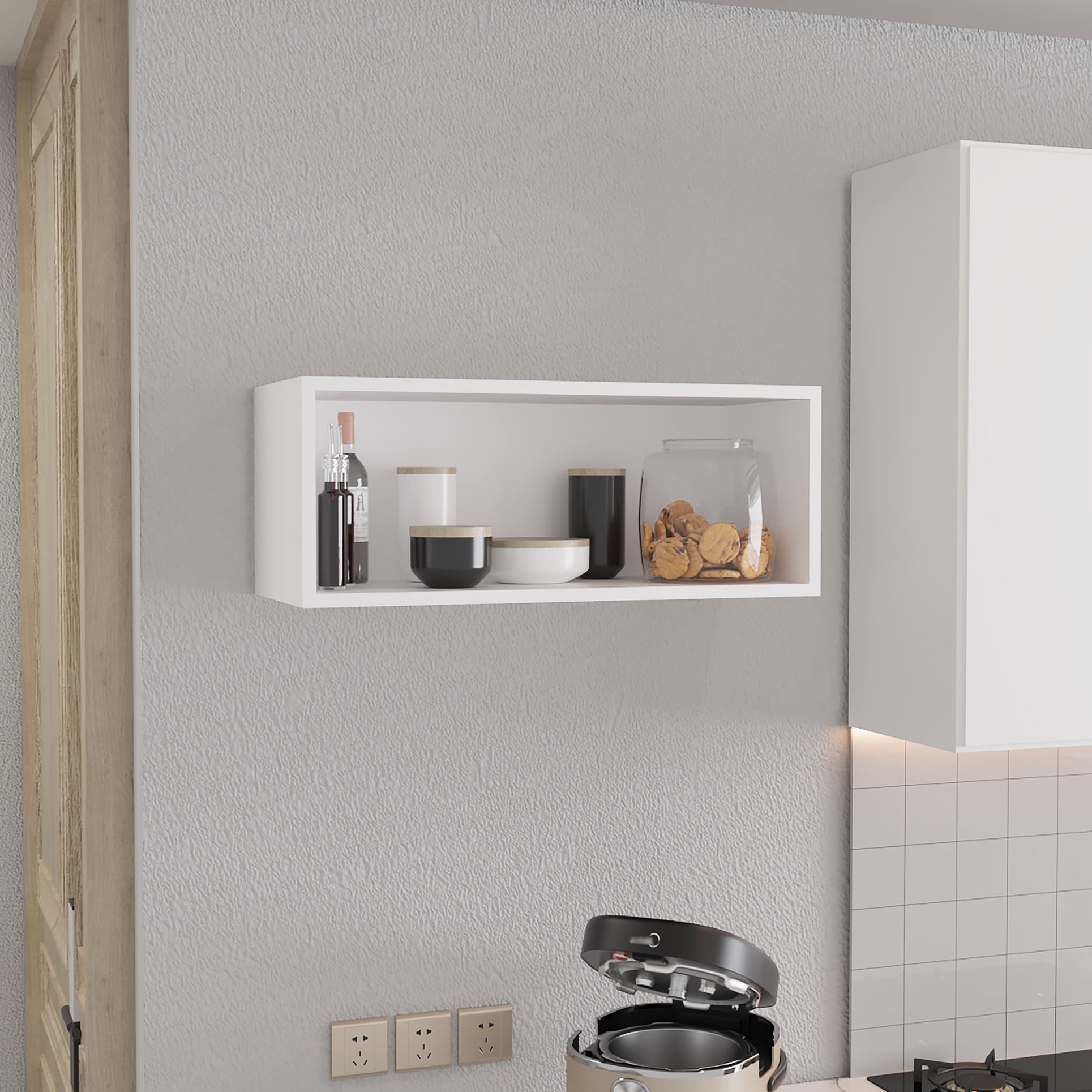 30" X 12" Wall Cabinet - White, Modern Shelf For Bedroom, Office ...