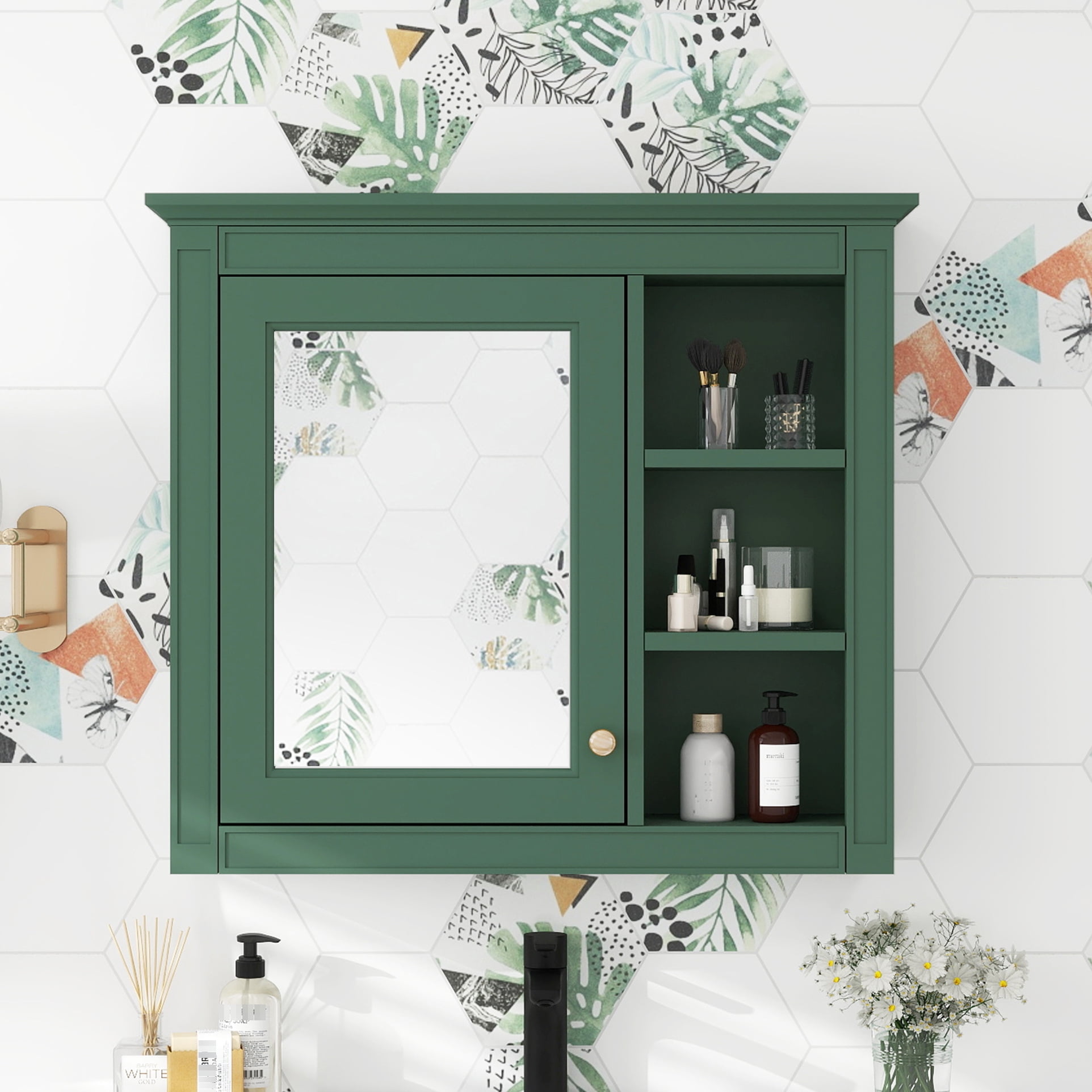 30'' X 28'' Bathroom Mirror Cabinet Wall Mount. , 5+ Shelves ...