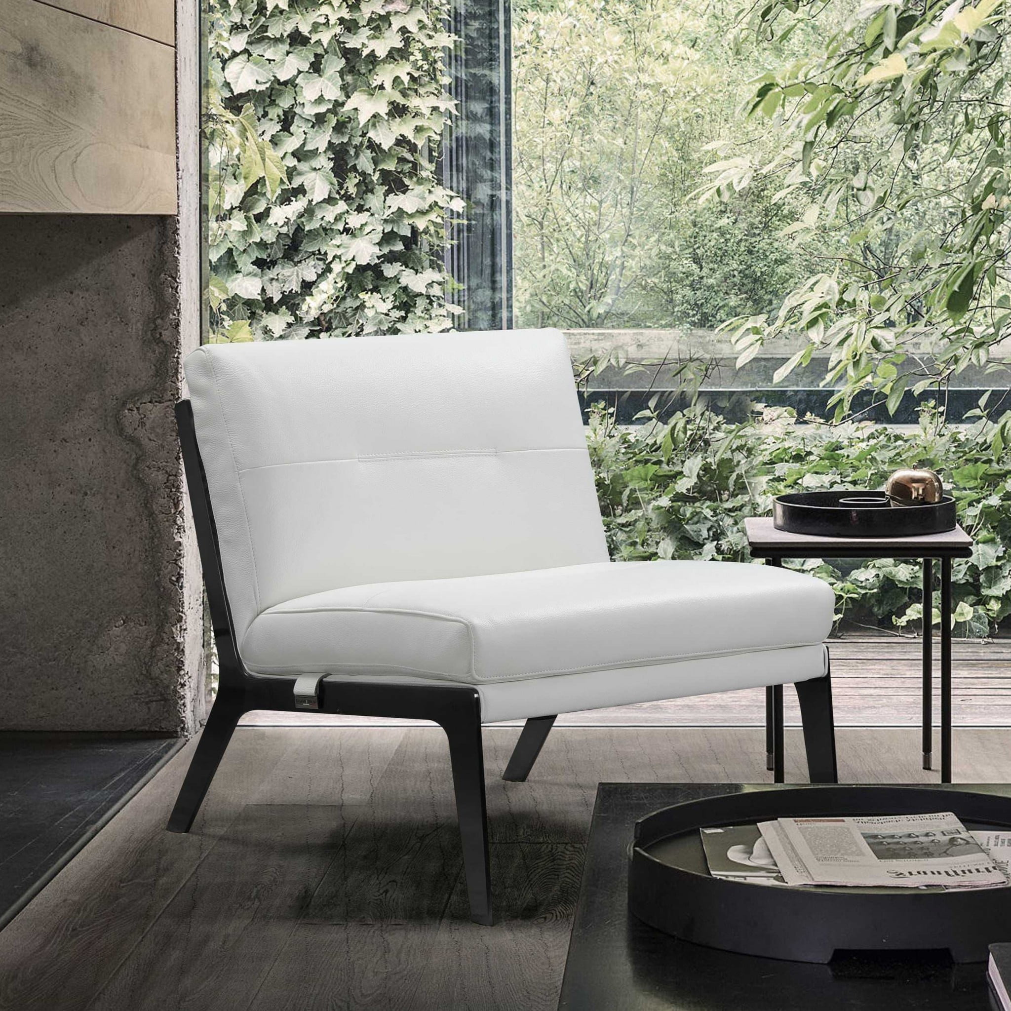 30" X 33" X 31" White Leather Accent Chair - Walmart.com