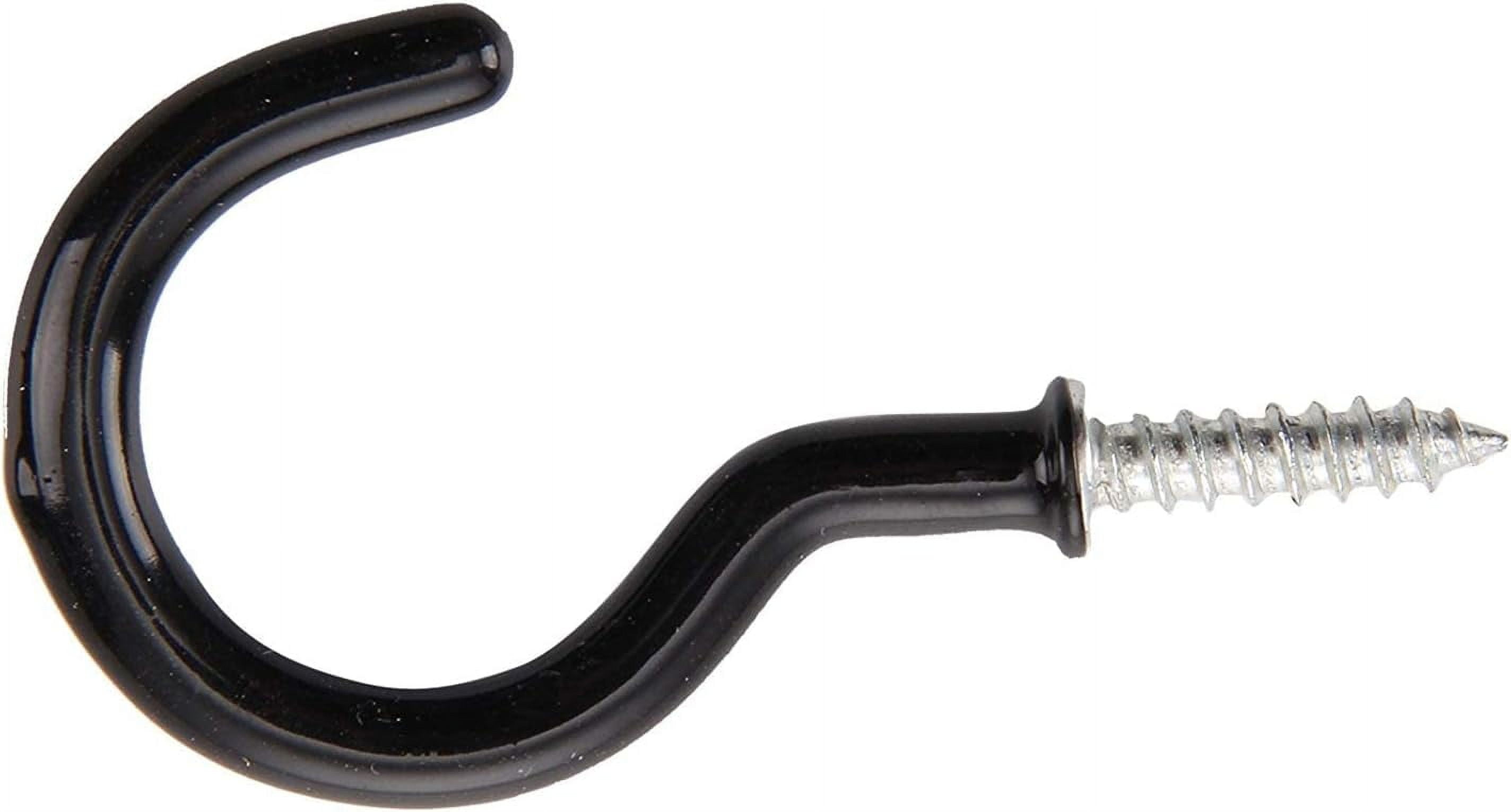 30 X Cup Hook Screw In Shouldered Black Plastic Coated 50mm 2 Inch NEW ...