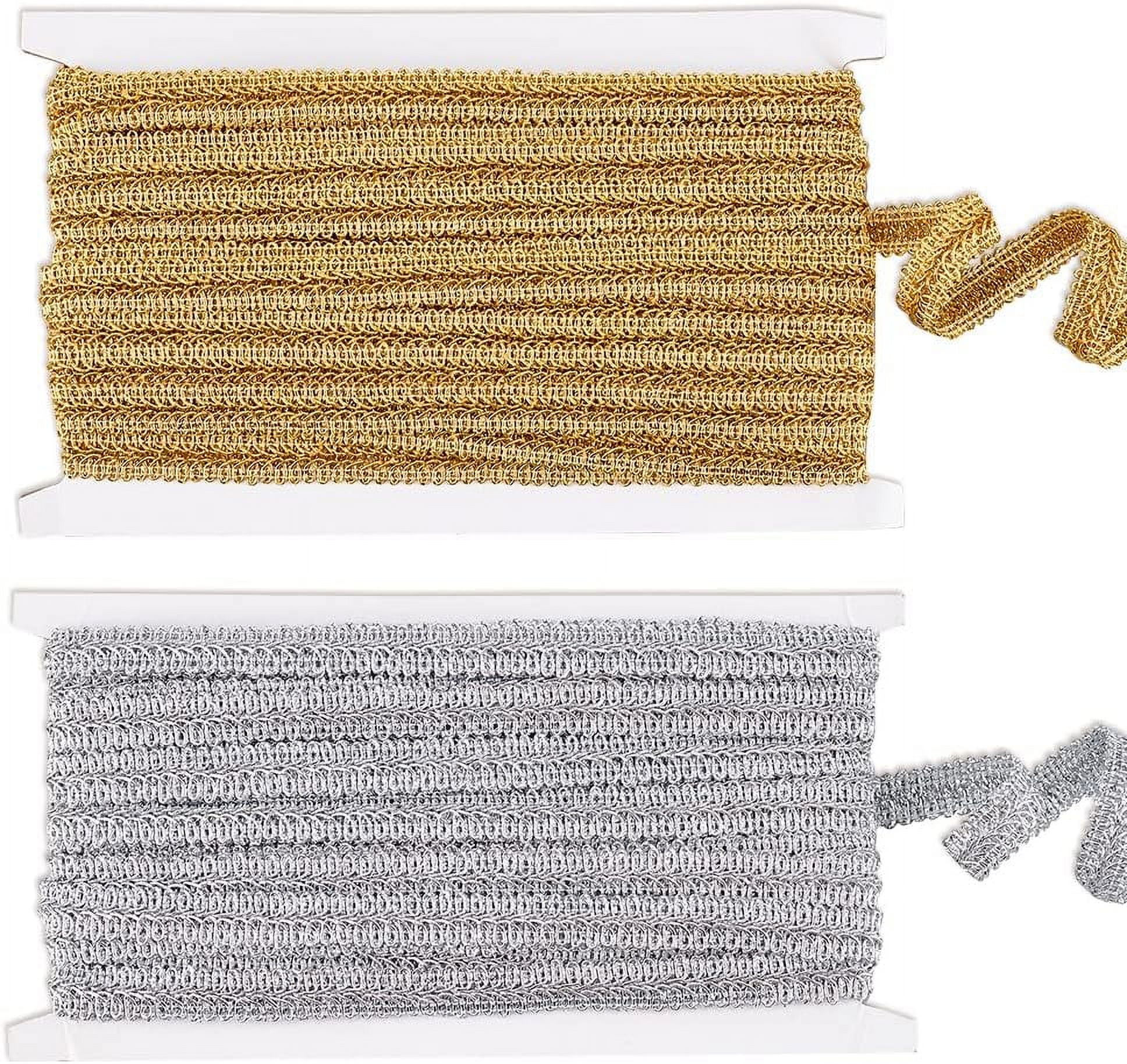 30 Yards 2 Colors Metallic Braid Lace Trim Gold & Sliver Sewing ...