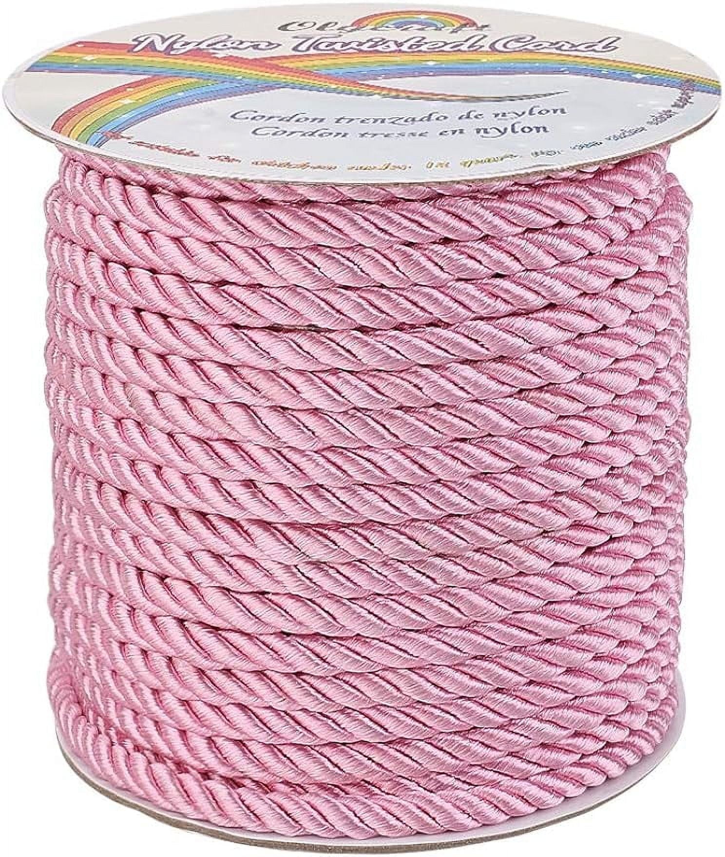 30 Yards 5mm Twisted Nylon Cord Rope 3-Ply Pearl Pink Twisted Cord Trim ...