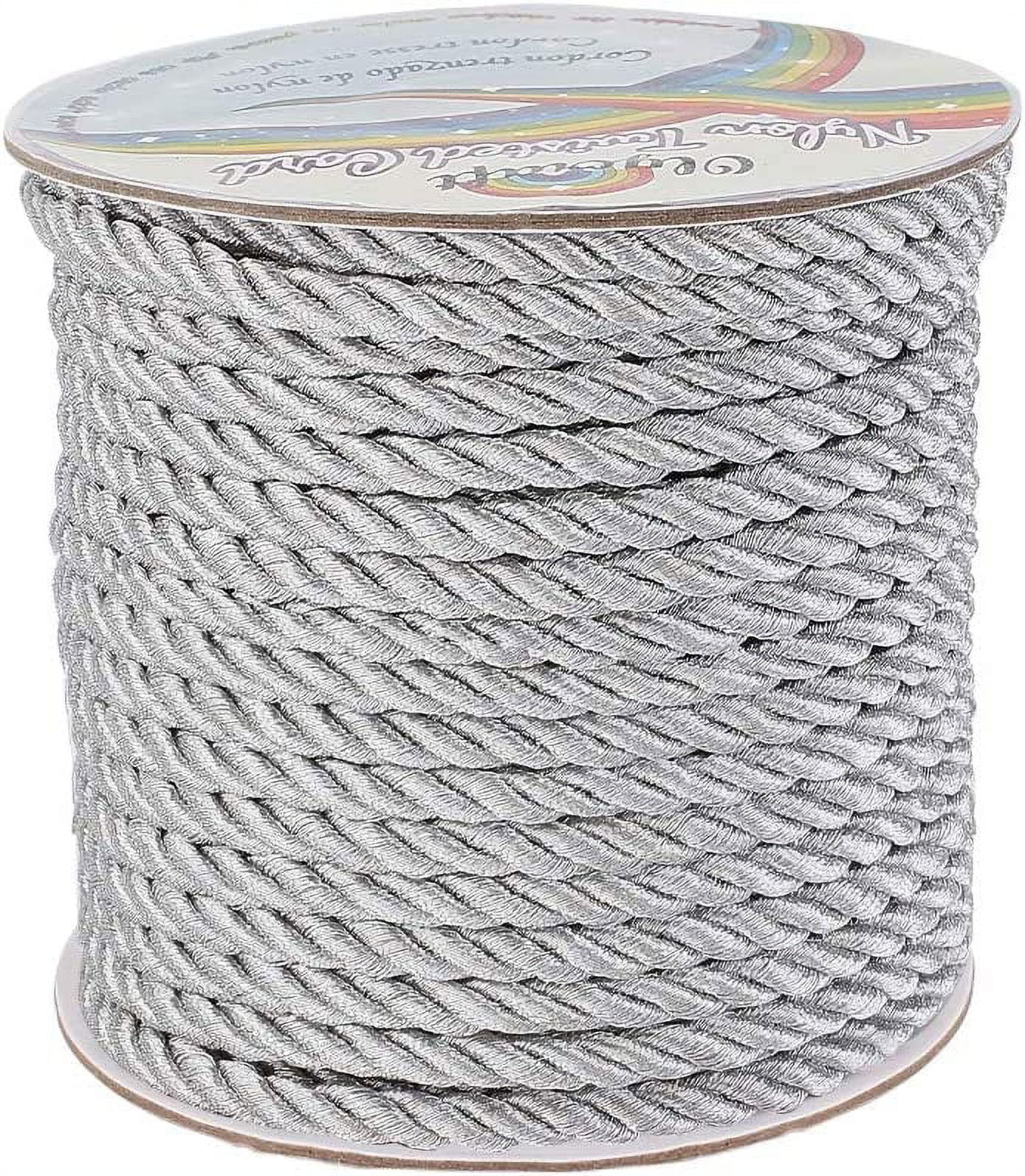 Walmart 30 Yards 5mm Silver 3-Ply Twisted Nylon Cord for DIY Crafts ...